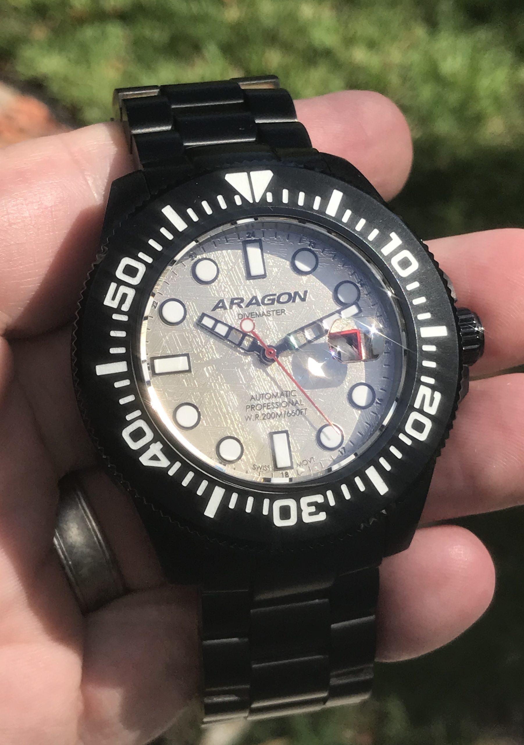 ARAGON Divemaster 2 Meteorite Swiss Automatic 2824 Black Steel Limited ...
