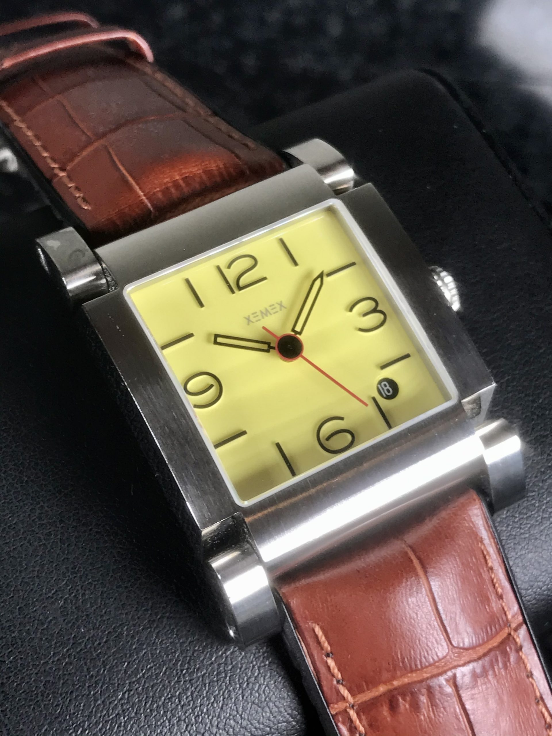 Xemex Tank XL Date Yellow Dial Swiss ETA Automatic 37mm Stainless Steel ...