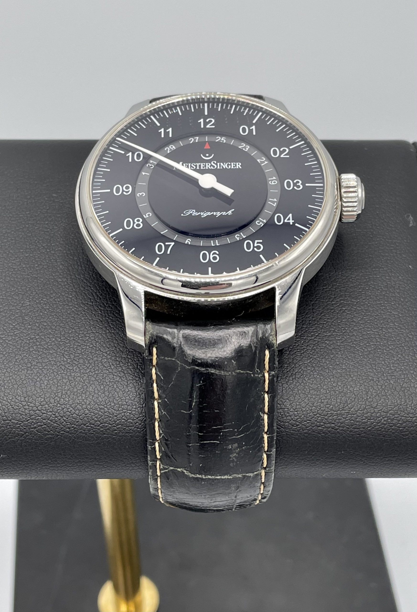 MeisterSinger Perigraph AM1002 Single Hand Swiss Automatic Black Dial ...