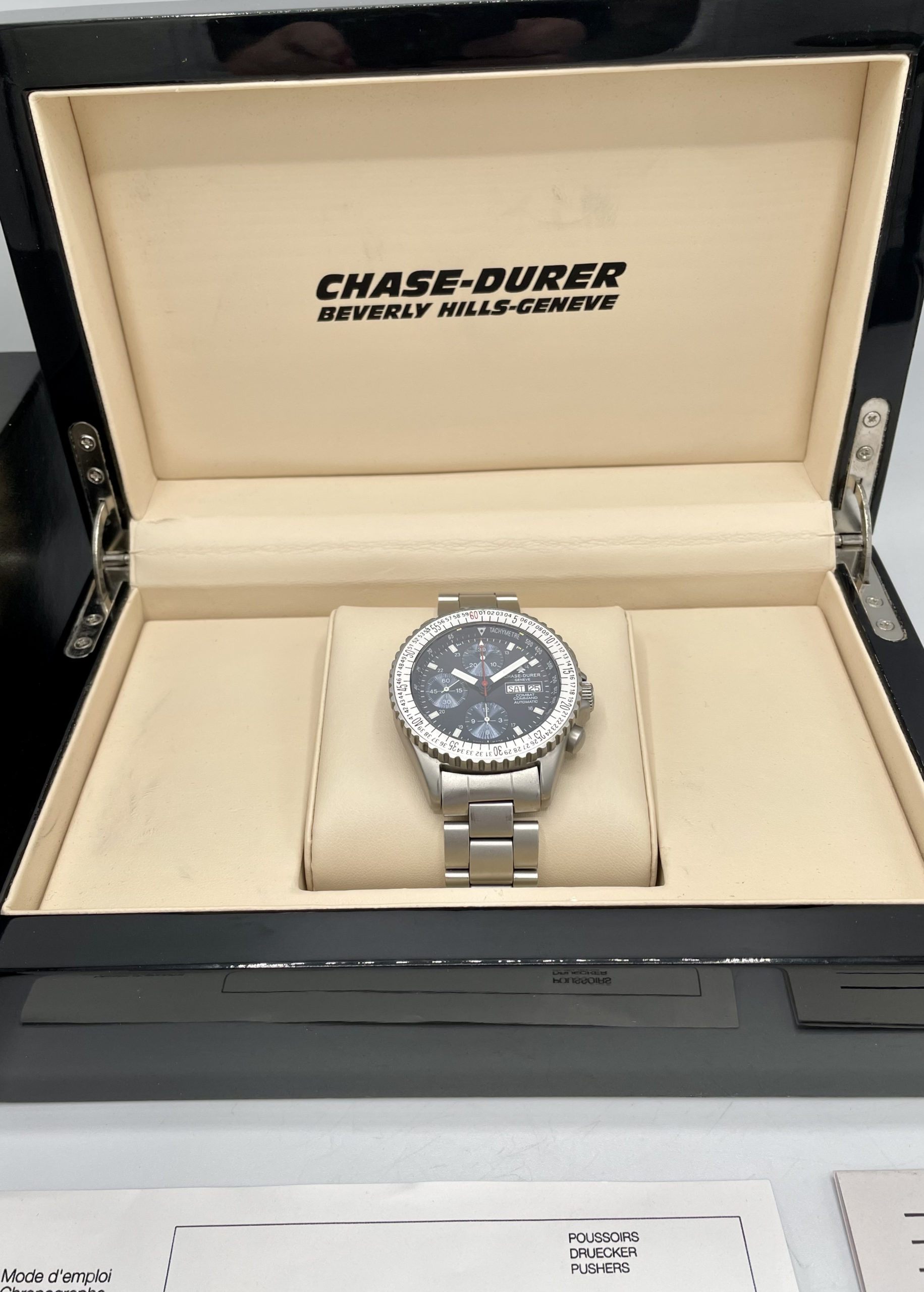 Chase-Durer Combat Command Blue Swiss Valjoux 7750 Automatic Stainless ...