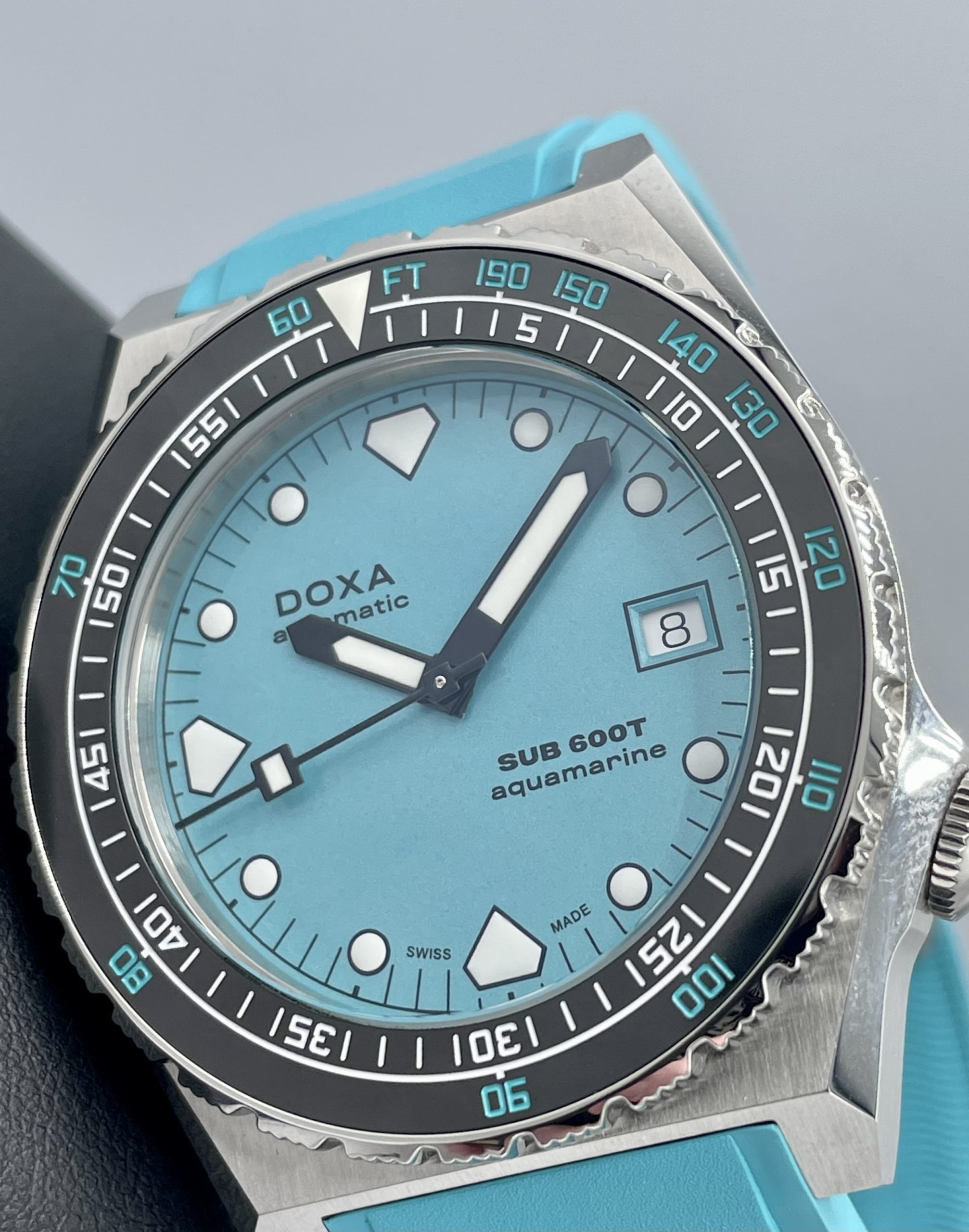 Doxa Sub 600t Aquamarine Swiss Automatic 600m Diver Ceramic Bezel 40mm ...