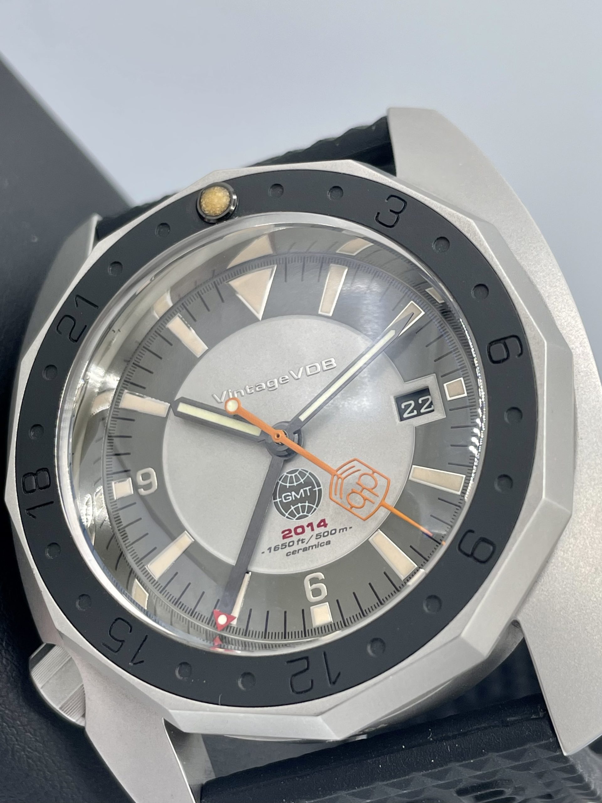 VINTAGE VDB HANDMADE GMT SWISS AUTOMATIC ETA 2893 49MM 500M Blasted ...