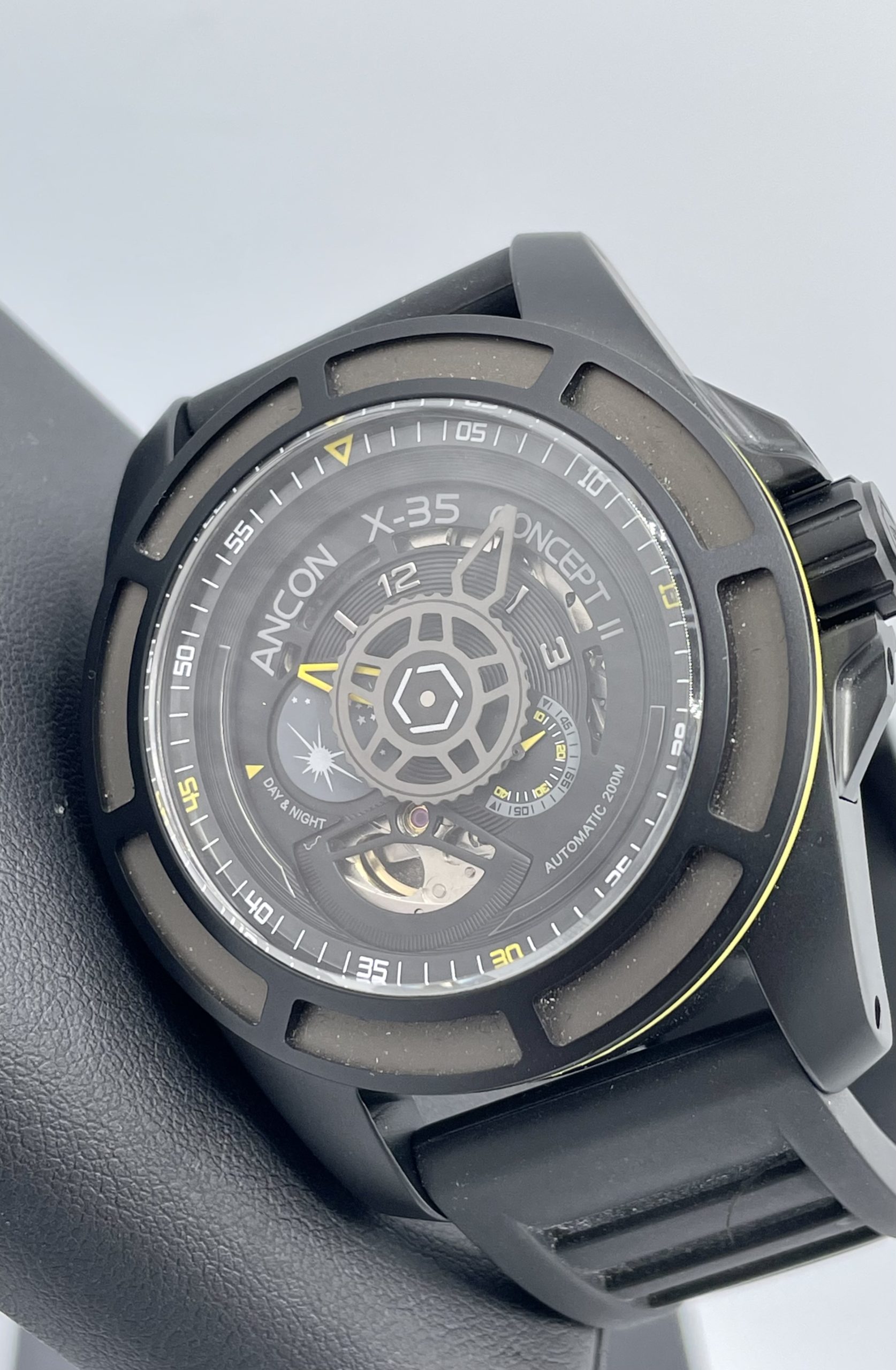 Ancon X-35 Series Concept II Black Stealth Automatic Day Night 45mm ...
