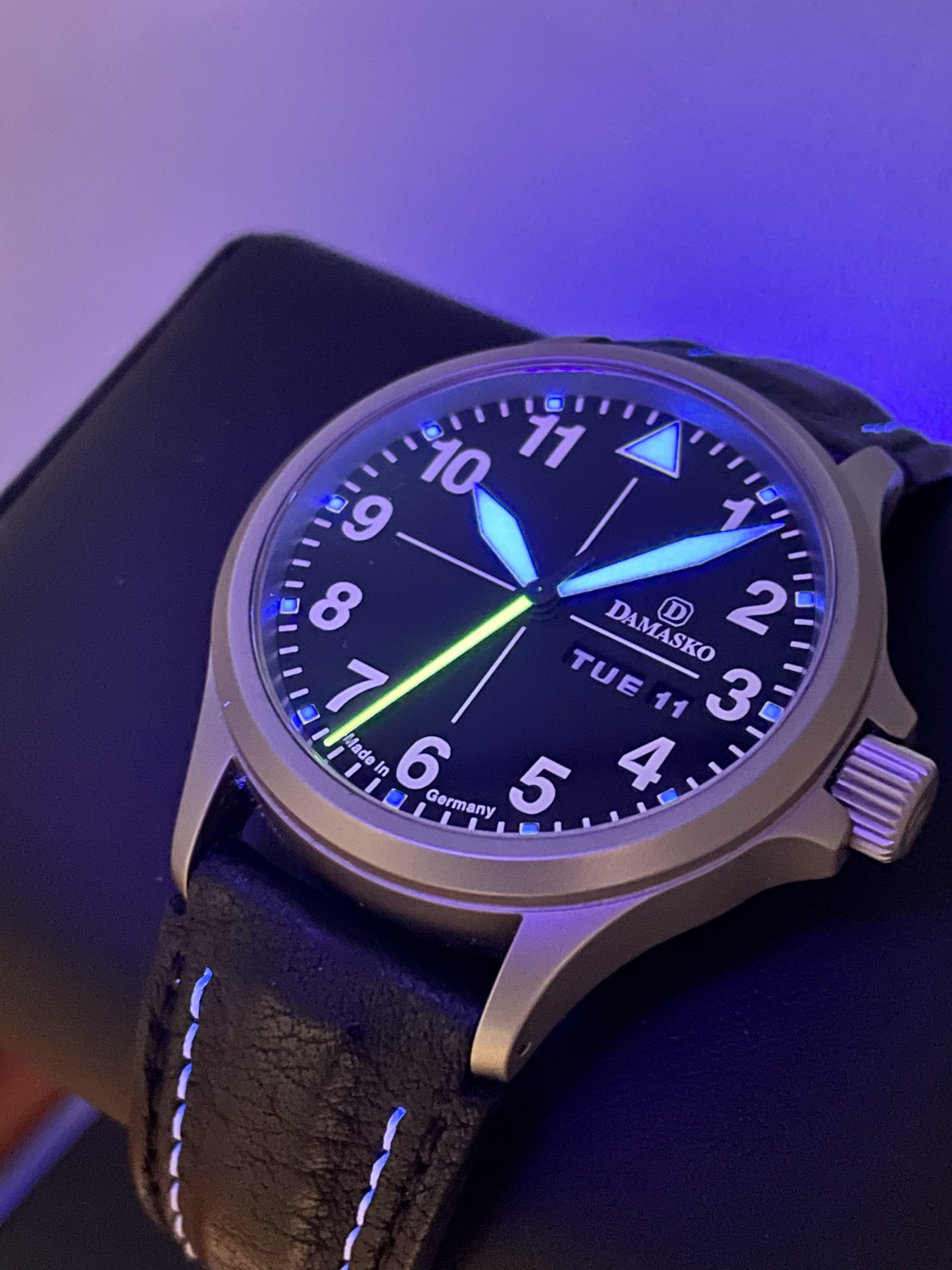 DAMASKO DA36 BLACK SWISS AUTOMATIC ETA 2836 MOVEMENT 40MM GERMAN ...