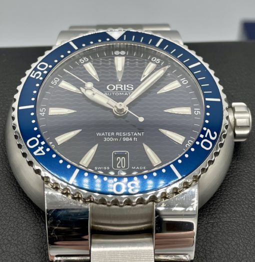 ORIS TT1 Divers Date Blue Wave Dial 01 733 7533 8555 44mm 300m ...