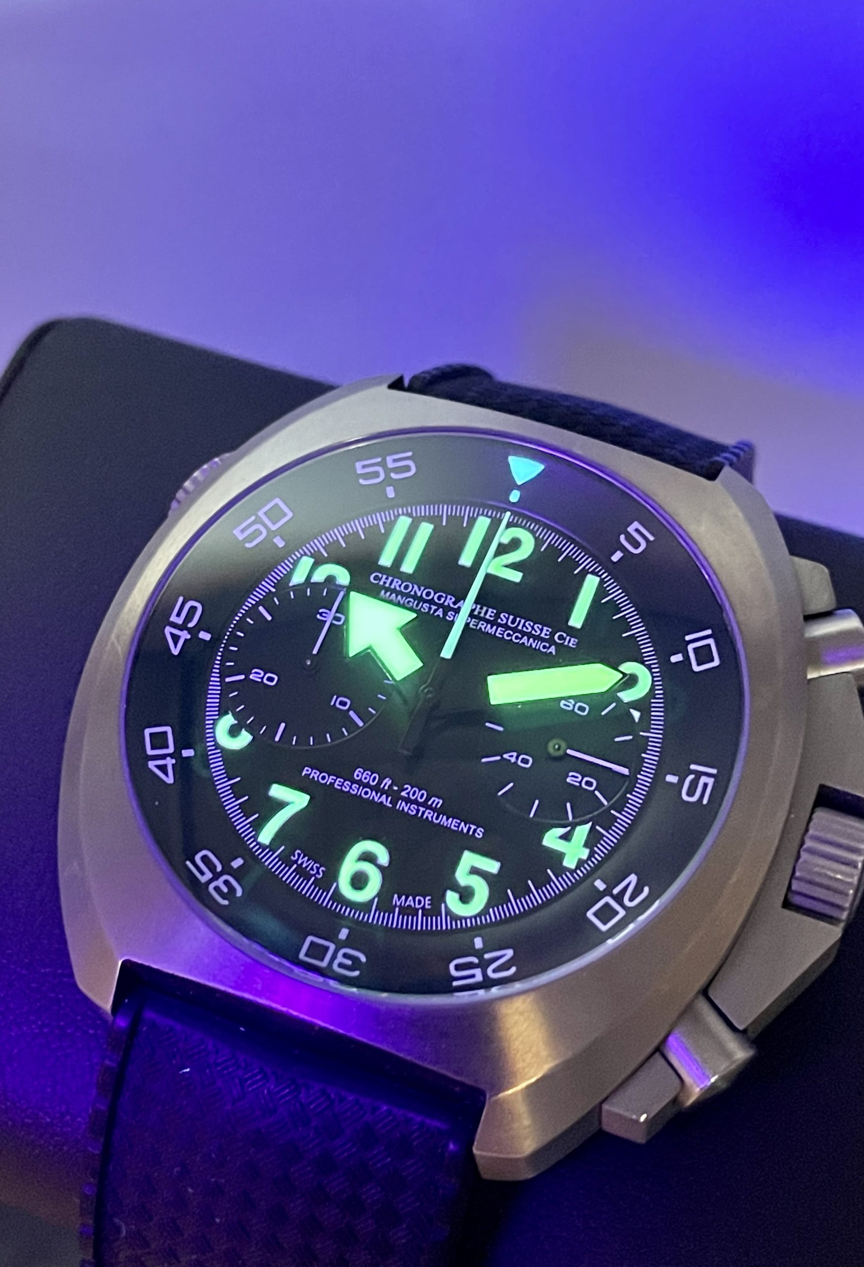 Chronographe Suisse Mangusta Supermeccanica Titanium Chronograph 45mm ...