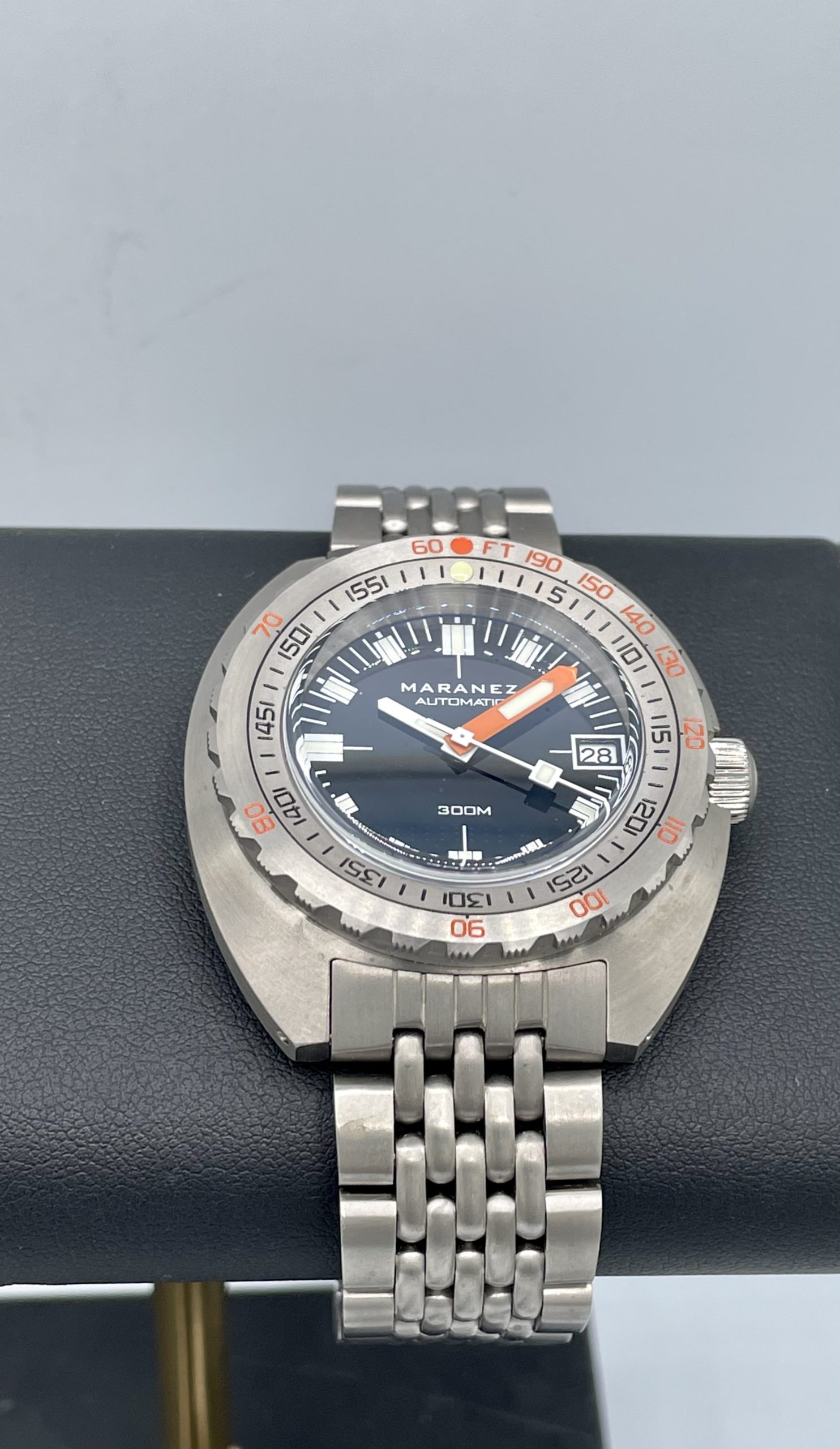 NEW MARANEZ SAMUI VINTAGE 300M DIVER BLACK DIAL AUTOMATIC TITANIUM ...