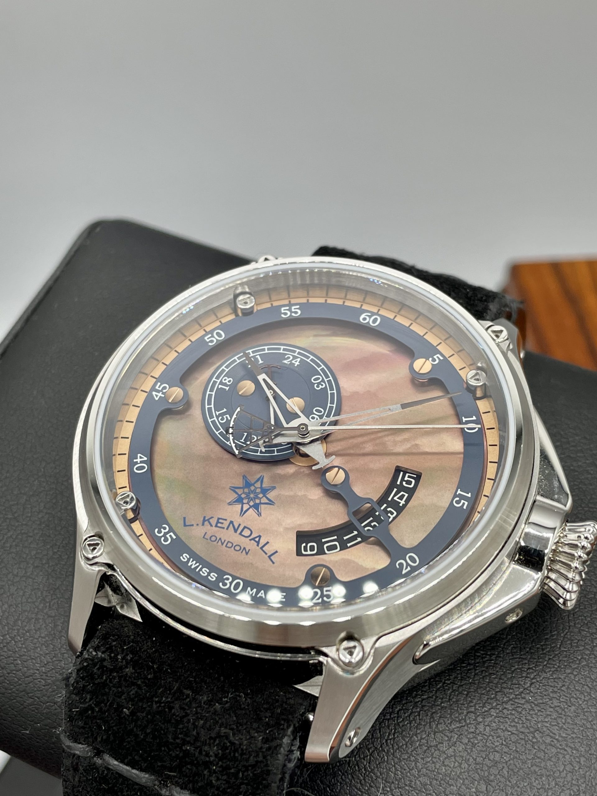 L. Kendall K7 Limited Edition Large Date Brown Mother Of Pearl Swiss ...