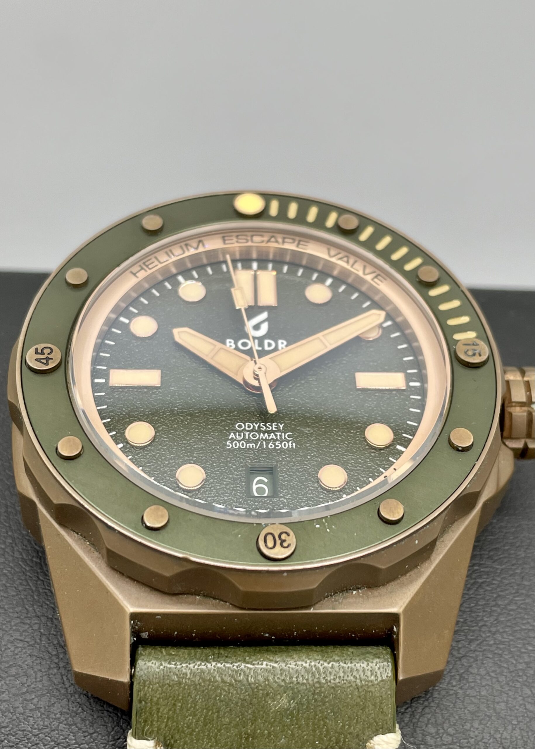 Boldr Odyssey Bronze Serpentine Automatic 46mm Green Dial 500m Diver ...