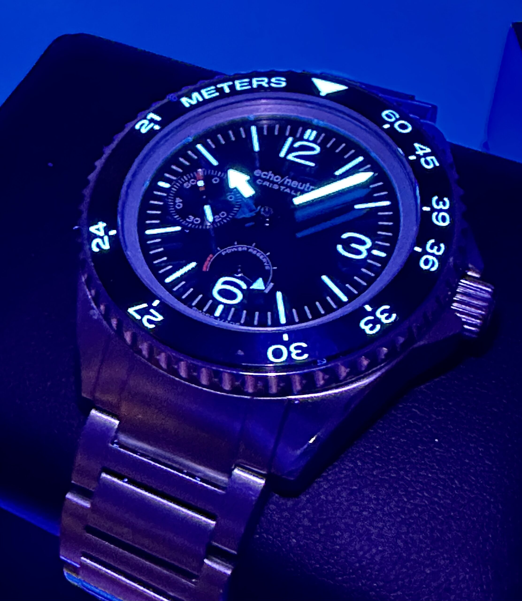 Echo/Nuetra CRISTALLO Professional Diver Black Dial 500m 42mm Swiss ...