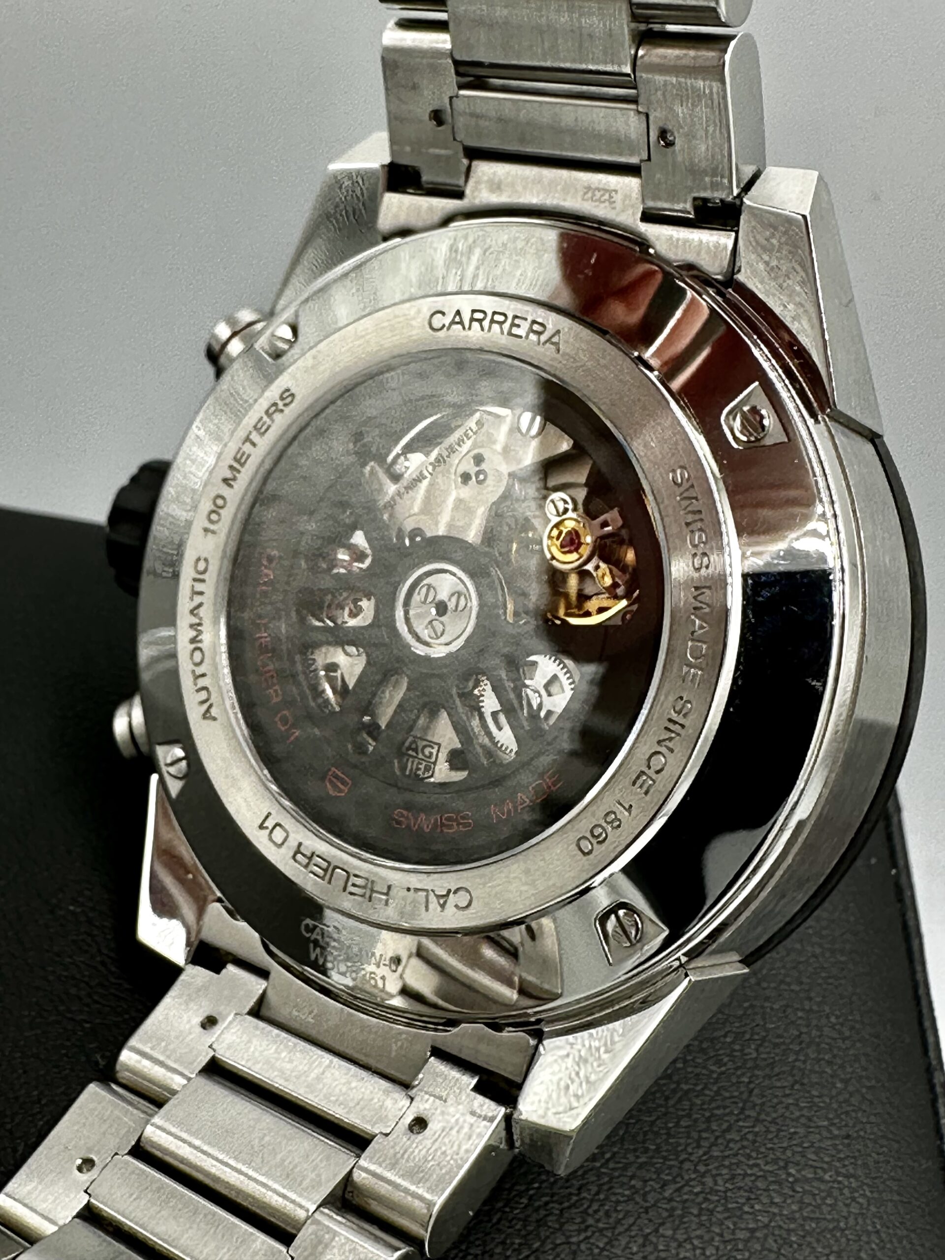 TAG HEUER CARRERA CALIBRE Heuer 01 Skeleton Dial Swiss Automatic 43mm ...