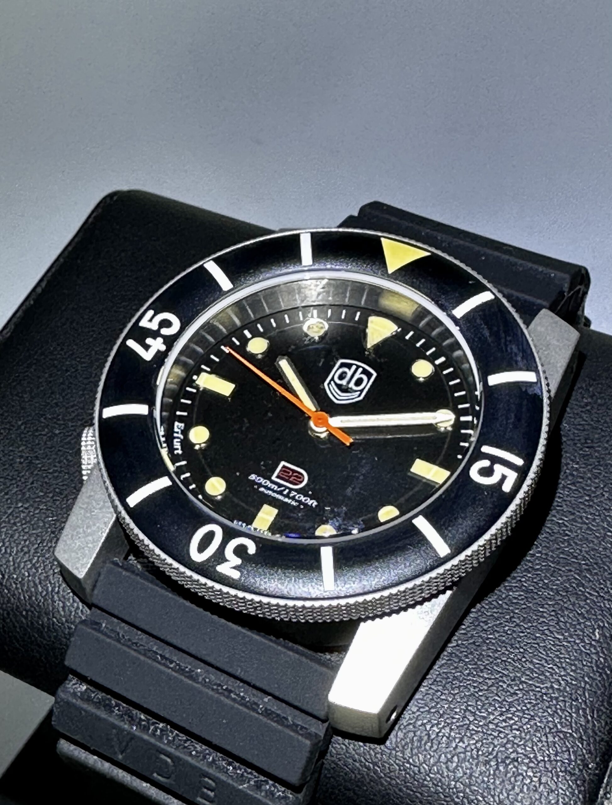 Brand New Vintage VDB D22 Blasted Steel 47mm Swiss Automatic 500m Diver ...