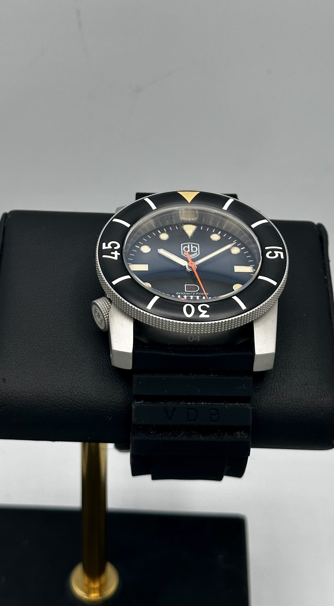 Brand New Vintage VDB D22 Blasted Steel 47mm Swiss Automatic 500m Diver ...