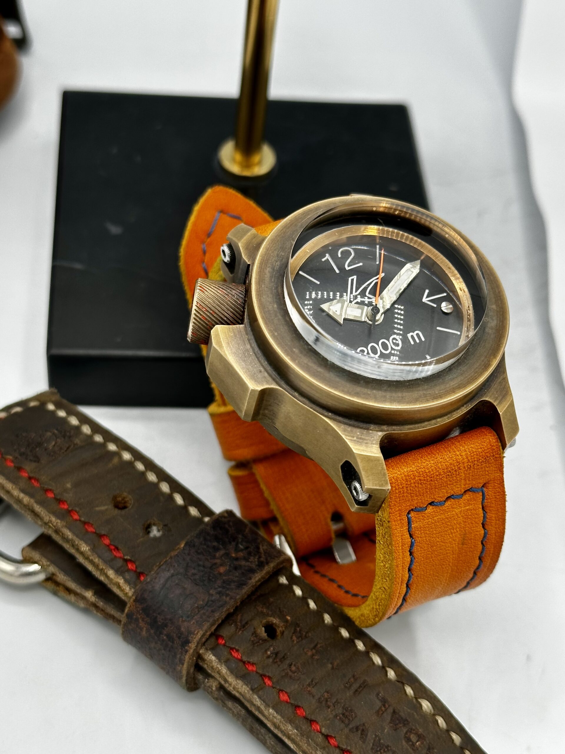 KAVENTSMANN HADAL II 12000M BRONZE SWISS AUTOMATIC BLACK & ORANGE DIAL ...