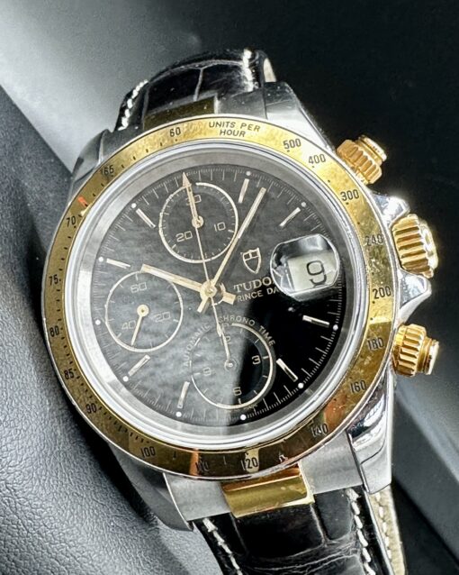 TUDOR Prince Date Chronograph Ref 79263 40mm 18k Yellow Gold Stainless ...