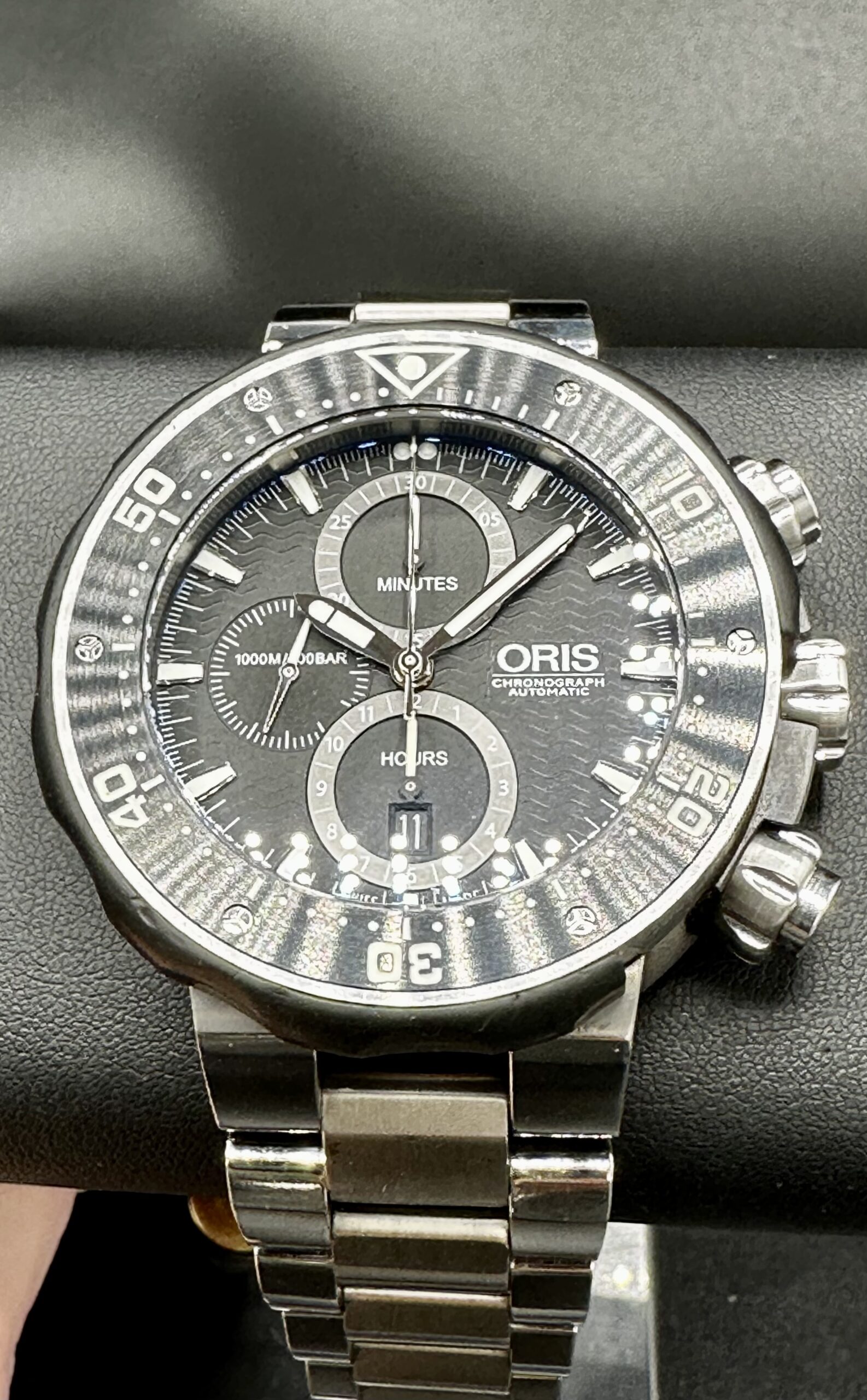 Oris ProDiver Chronograph 51mm Titanium 1000m Diver Black 01 774 7683 ...