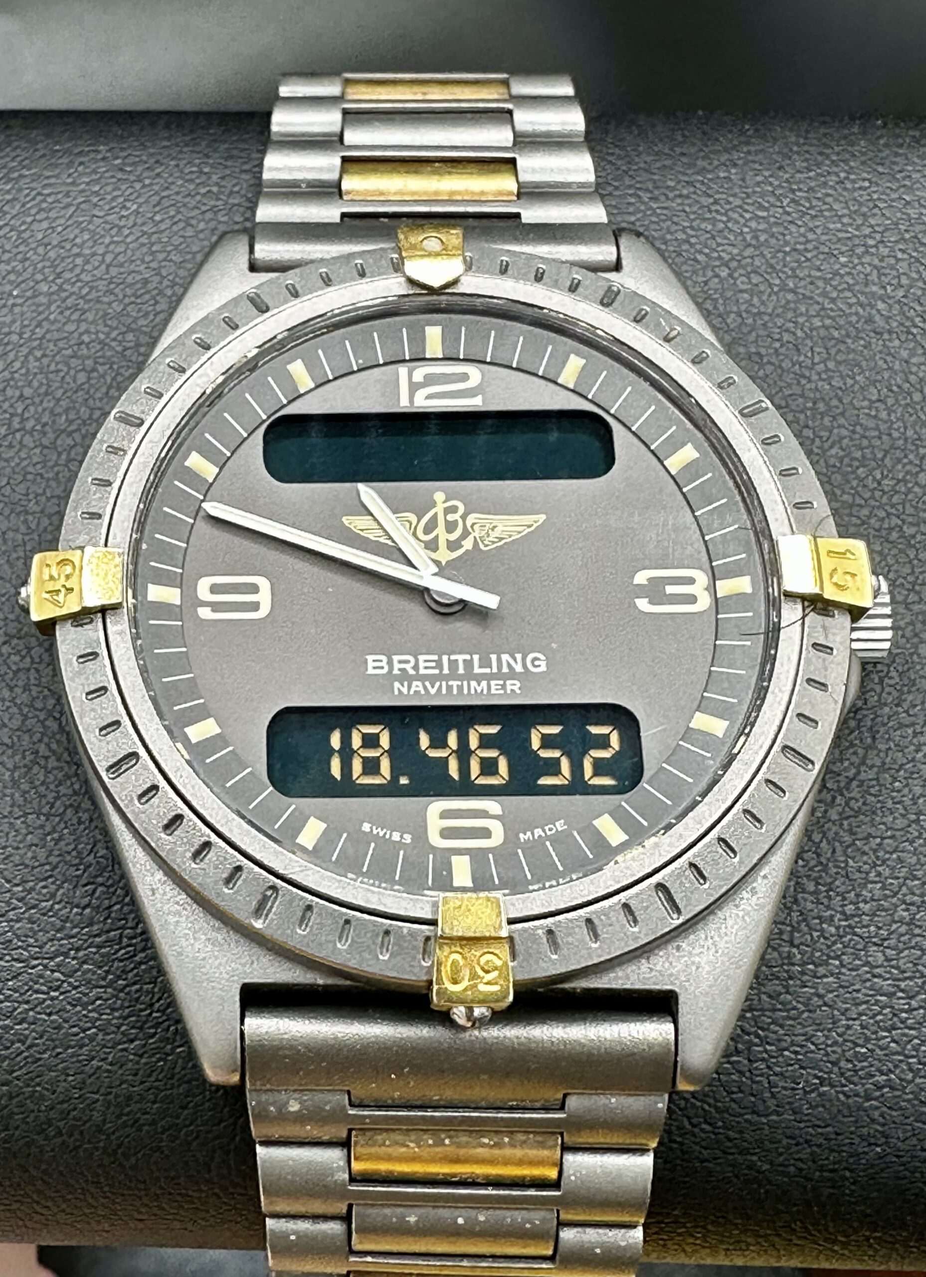 BREITLING Aerospace Navitimer F56059 40mm Titanium Yellow Gold Bracelet ...