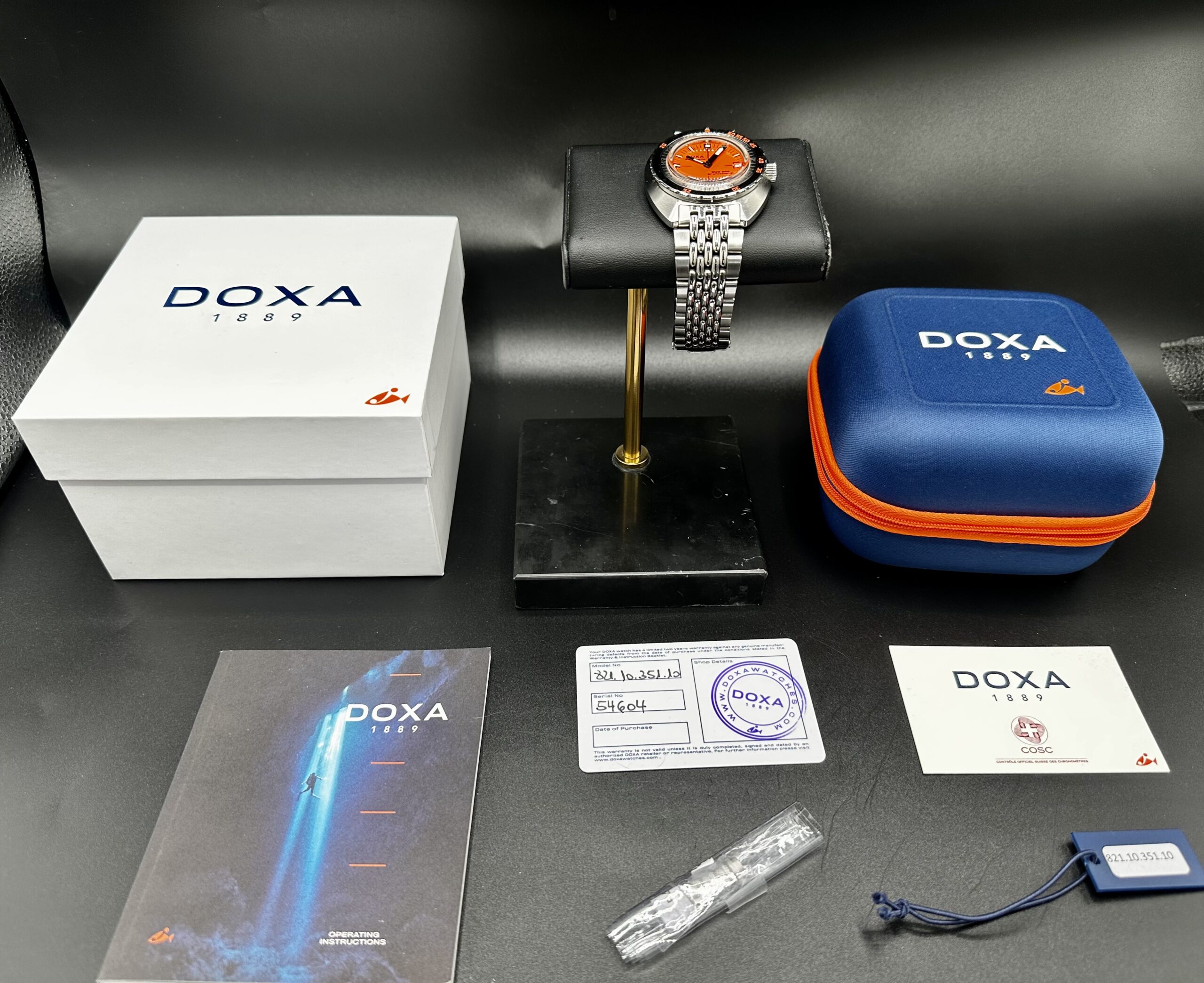 DOXA SUB 300 Professional Orange Dial 42.5mm SWISS AUTOMATIC 300m Diver ...
