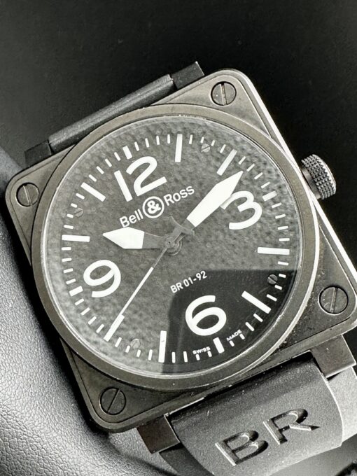 BELL & ROSS BR 01-92 BLACK PVD STAINLESS STEEL SWISS AUTOMATIC 46MM ...