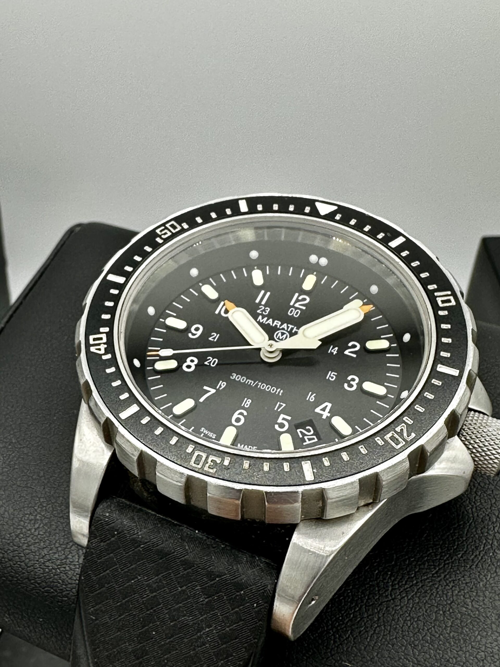 Marathon JSAR 46mm Jumbo Diver Black Dial Swiss Quartz Movement 300m ...