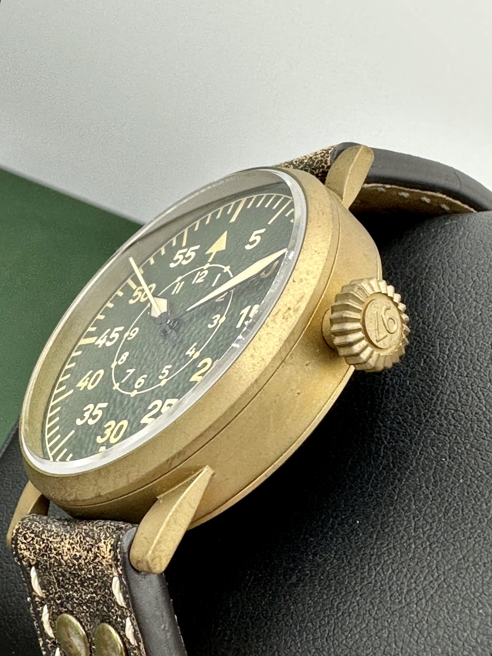 Laco PILOT WATCH ORIGINAL LACO EDITION 97 Bronze 42mm Green Dial ...