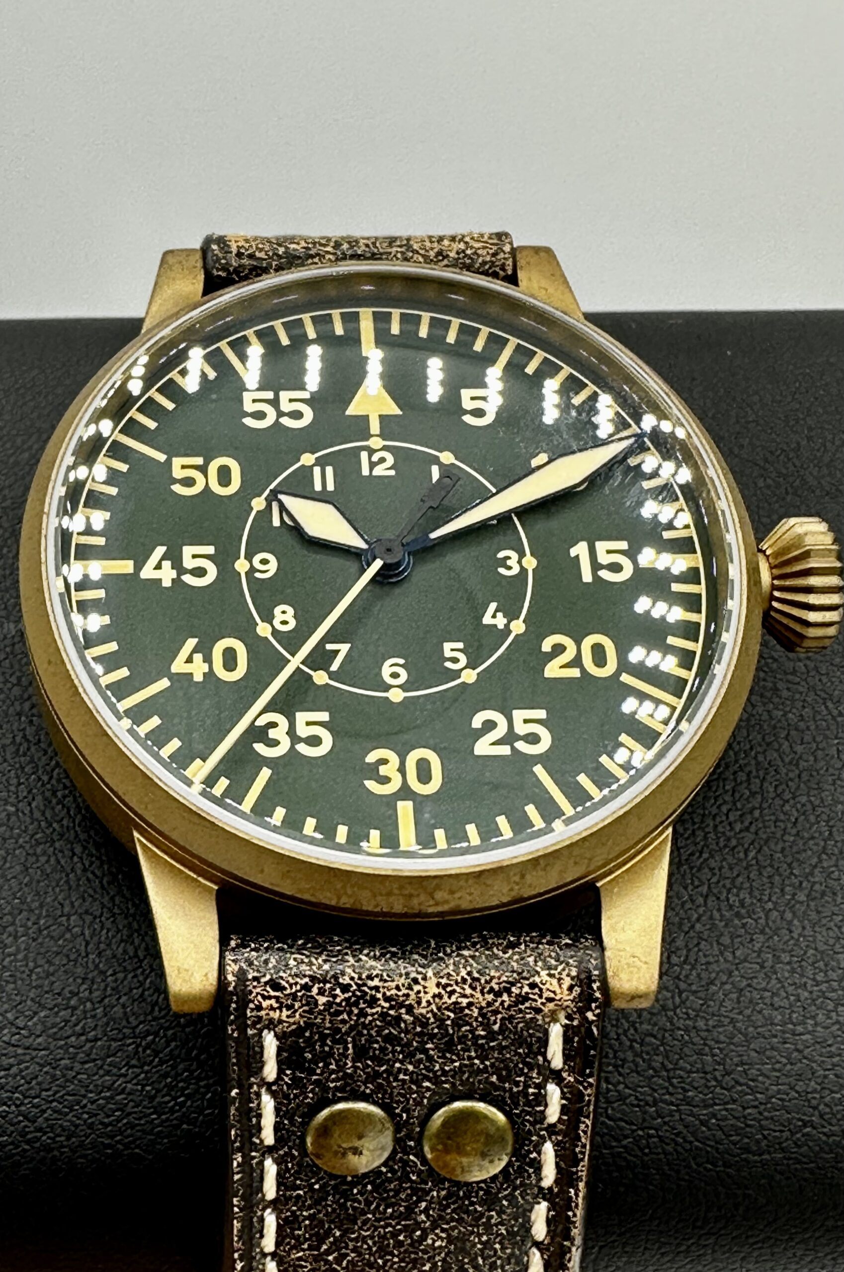 Laco PILOT WATCH ORIGINAL LACO EDITION 97 Bronze 42mm Green Dial ...