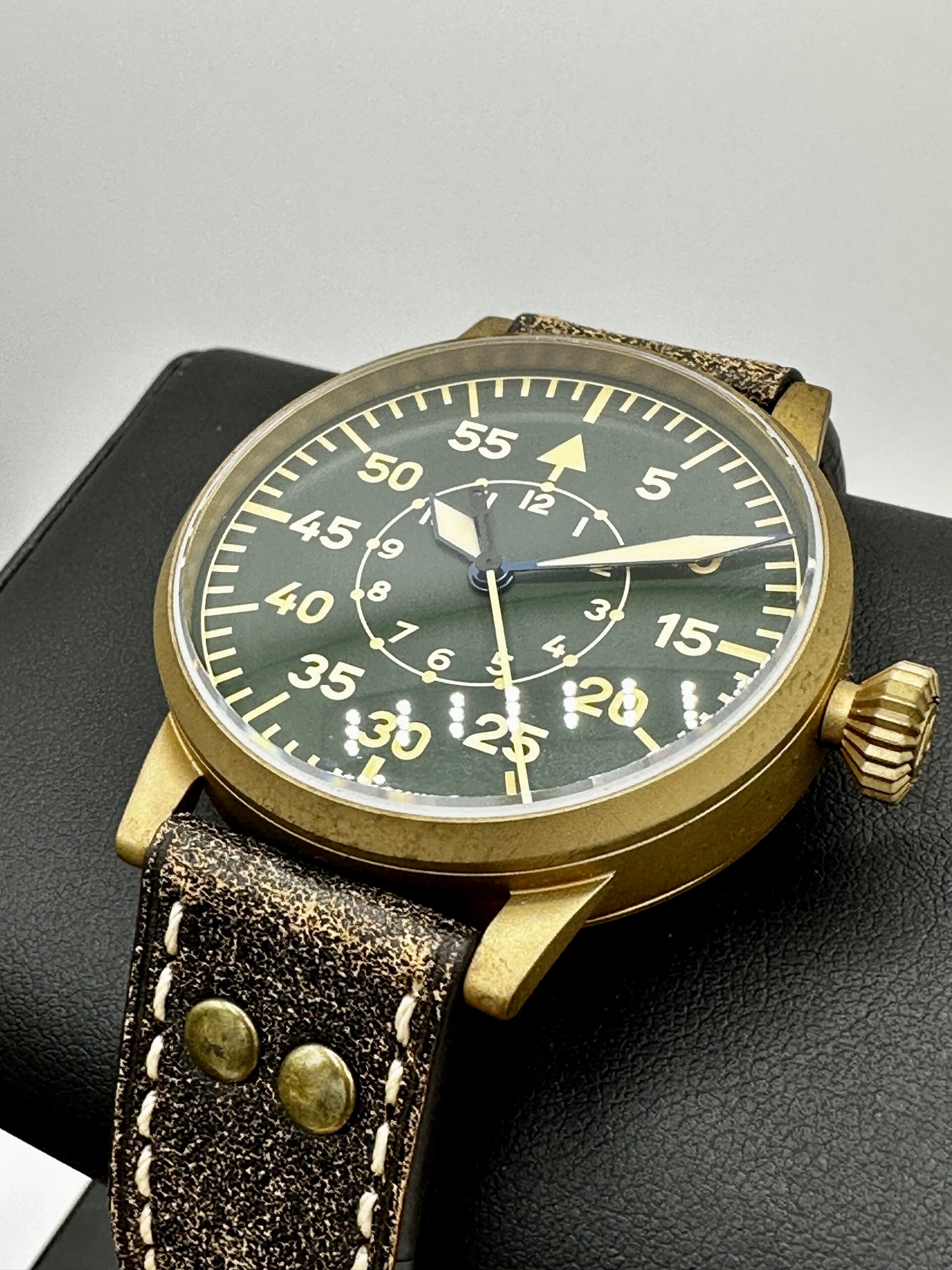 Laco PILOT WATCH ORIGINAL LACO EDITION 97 Bronze 42mm Green Dial ...