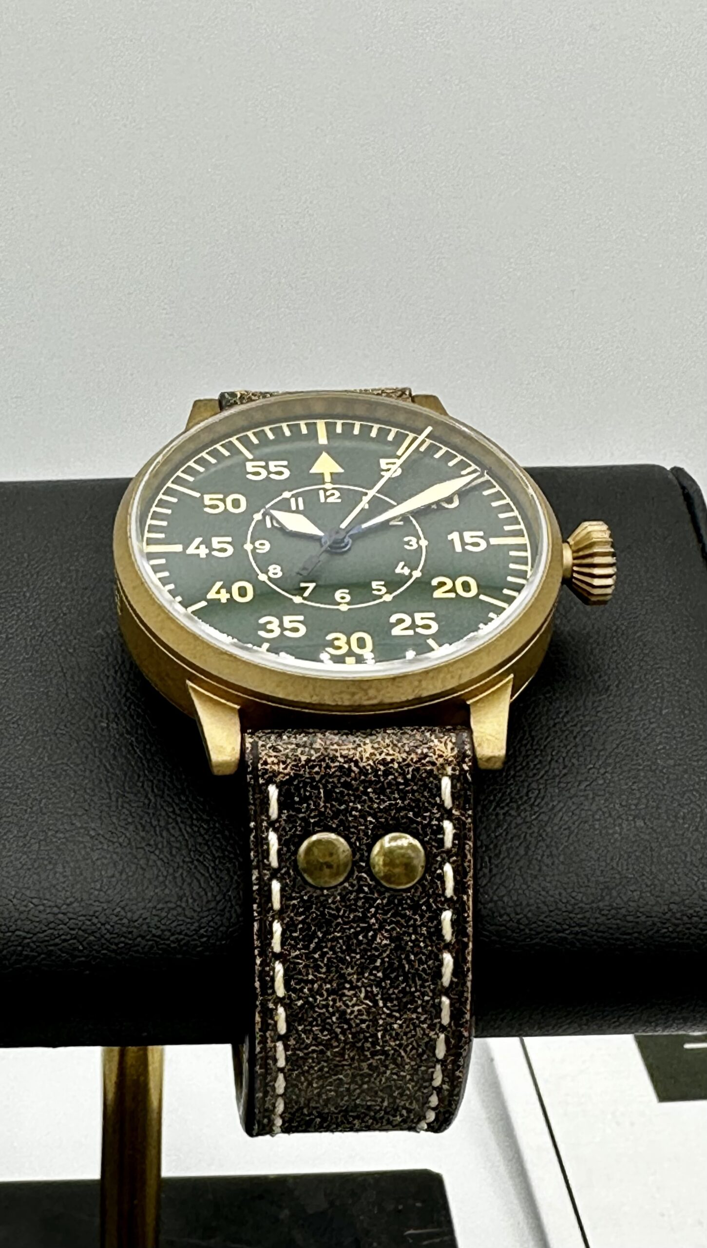Laco PILOT WATCH ORIGINAL LACO EDITION 97 Bronze 42mm Green Dial ...