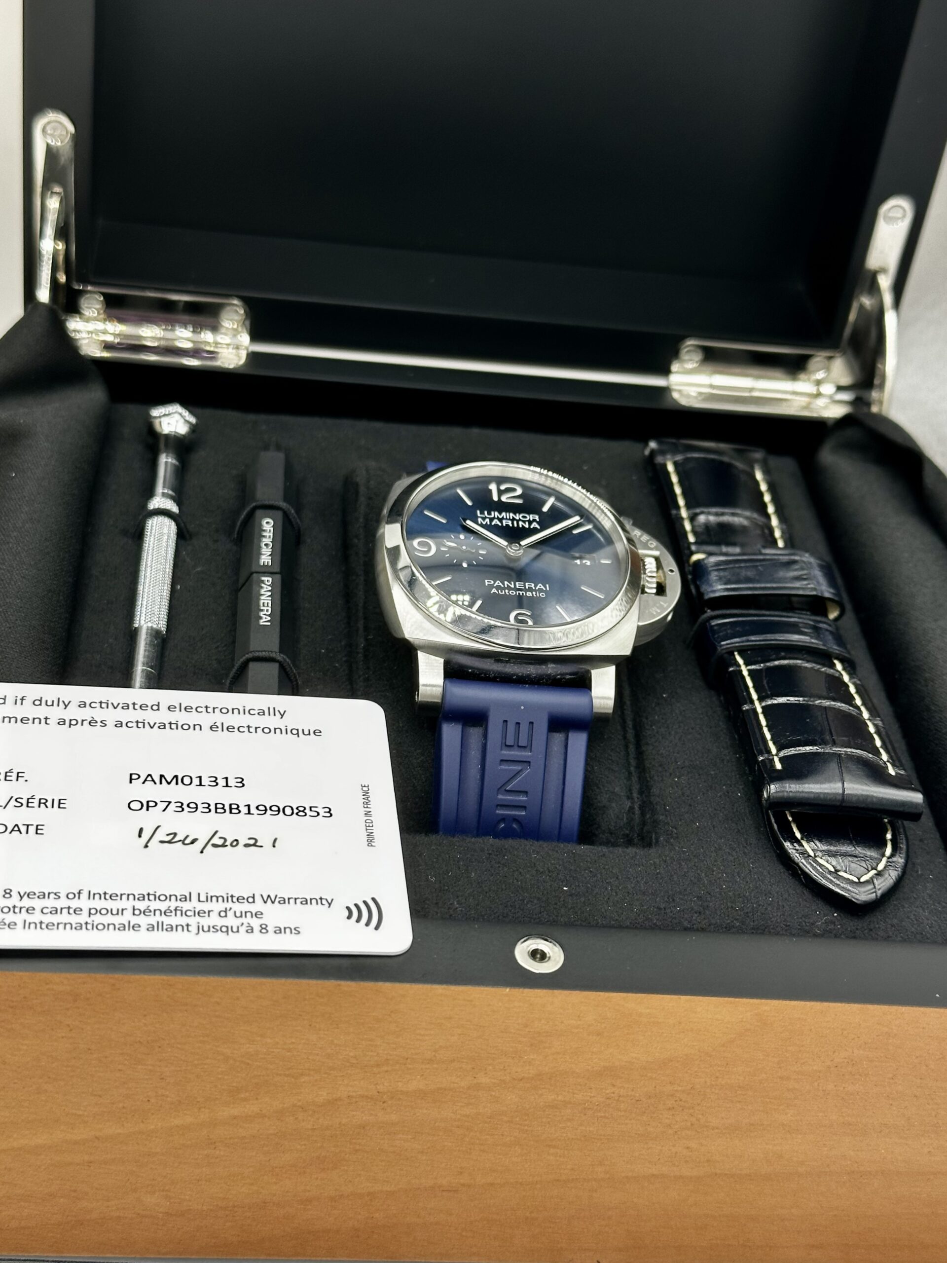 Panerai Luminor Marina 3 Days Pam01313 Blue Dial 300m Automatic 44mm ...