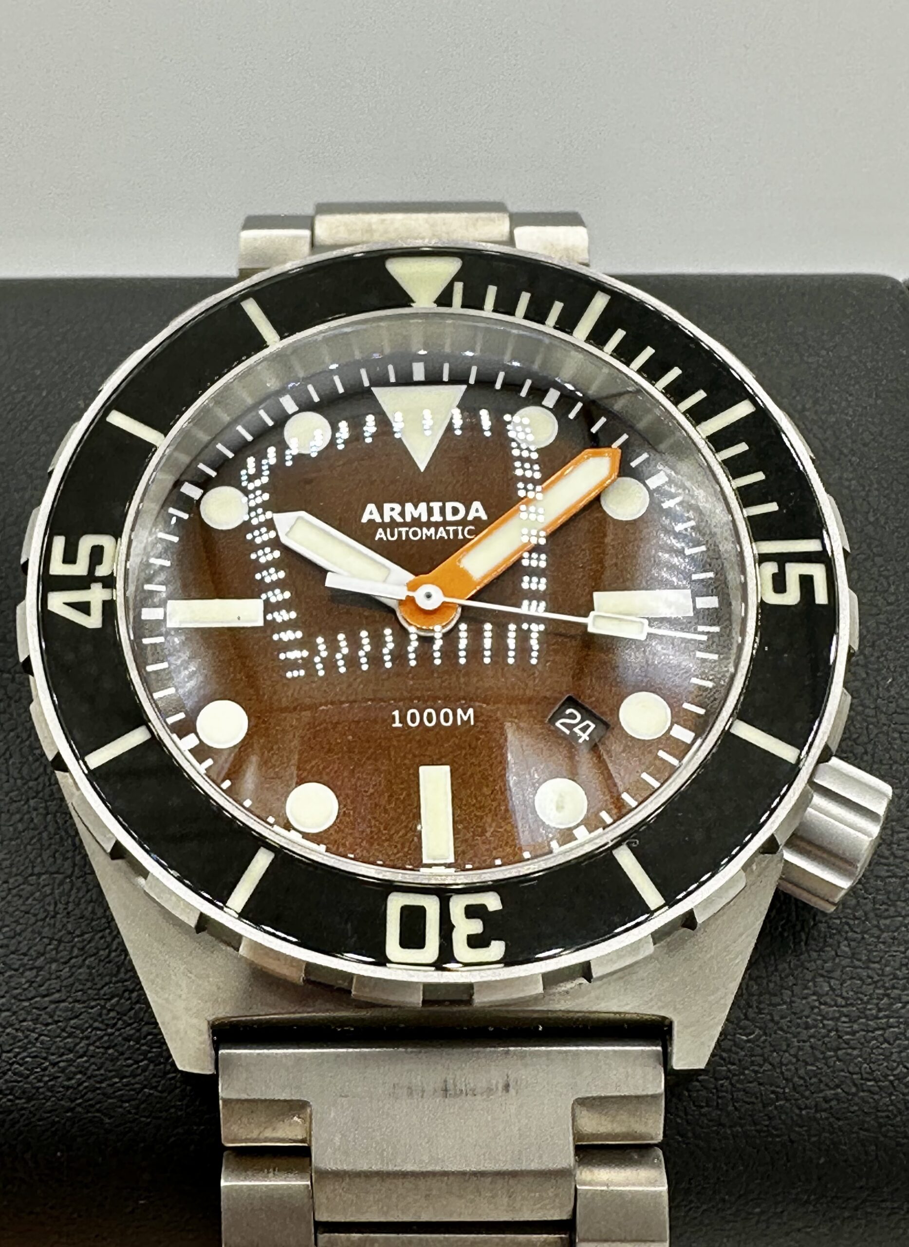Armida A1 Titanium Brown Dial 1000m Diver Swiss ETA 2824 Automatic ...