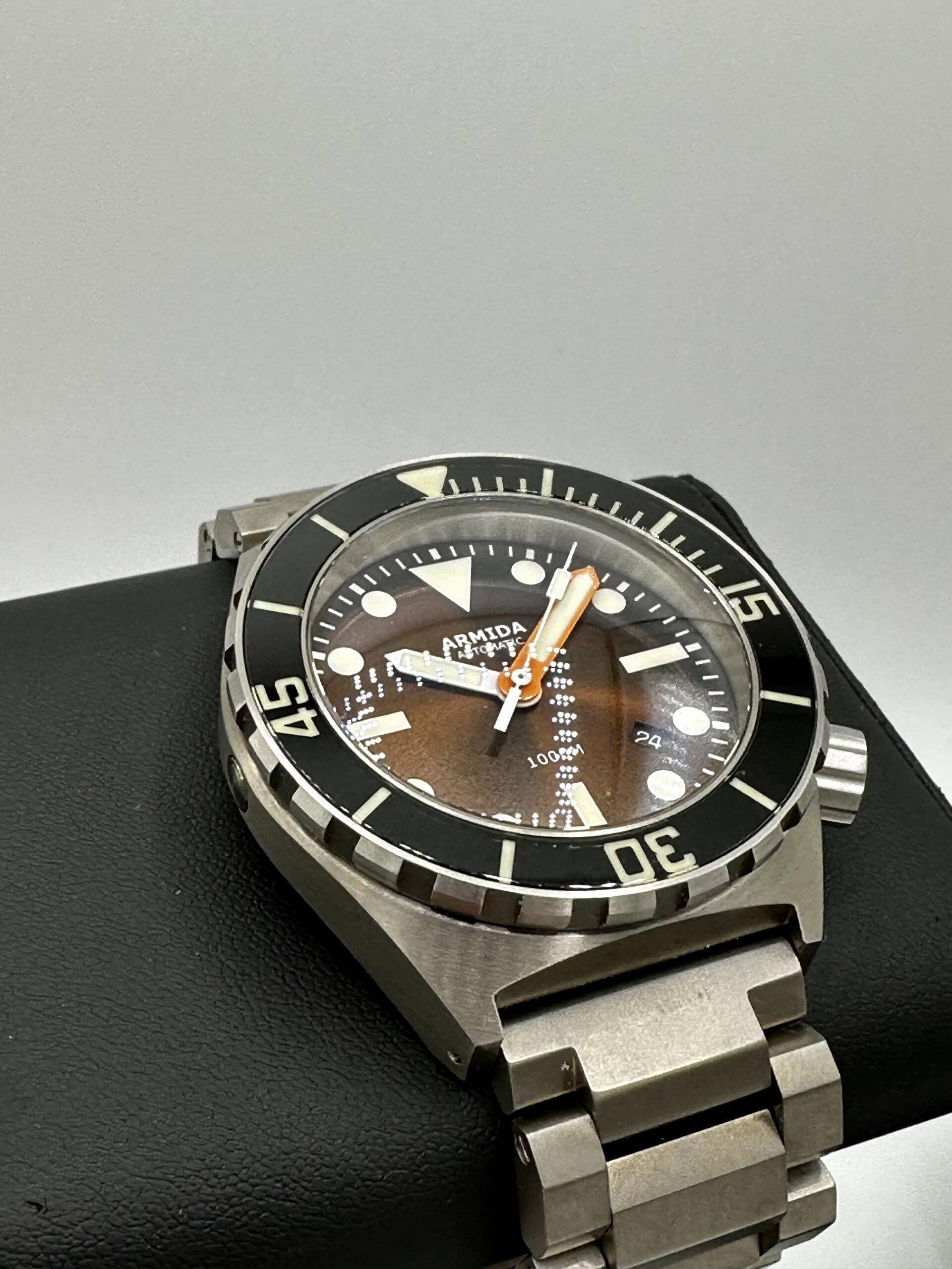 Armida A1 Titanium Brown Dial 1000m Diver Swiss ETA 2824 Automatic ...