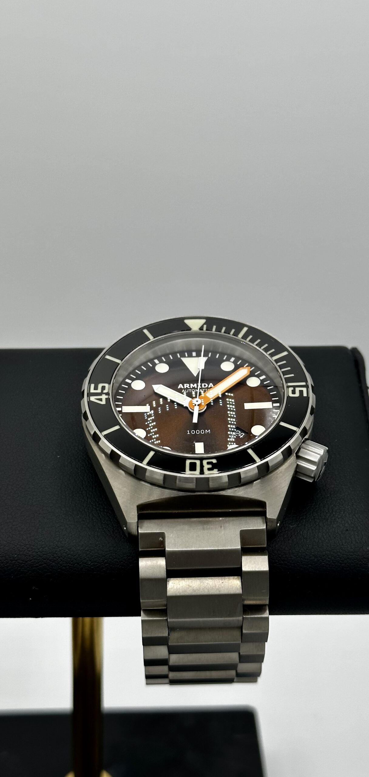 Armida A1 Titanium Brown Dial 1000m Diver Swiss ETA 2824 Automatic ...