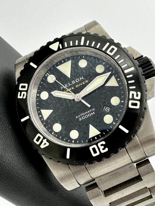 HELSON SHARK DIVER TITANIUM 2000m Black Dial Black Bezel 45mm AUTOMATIC ...
