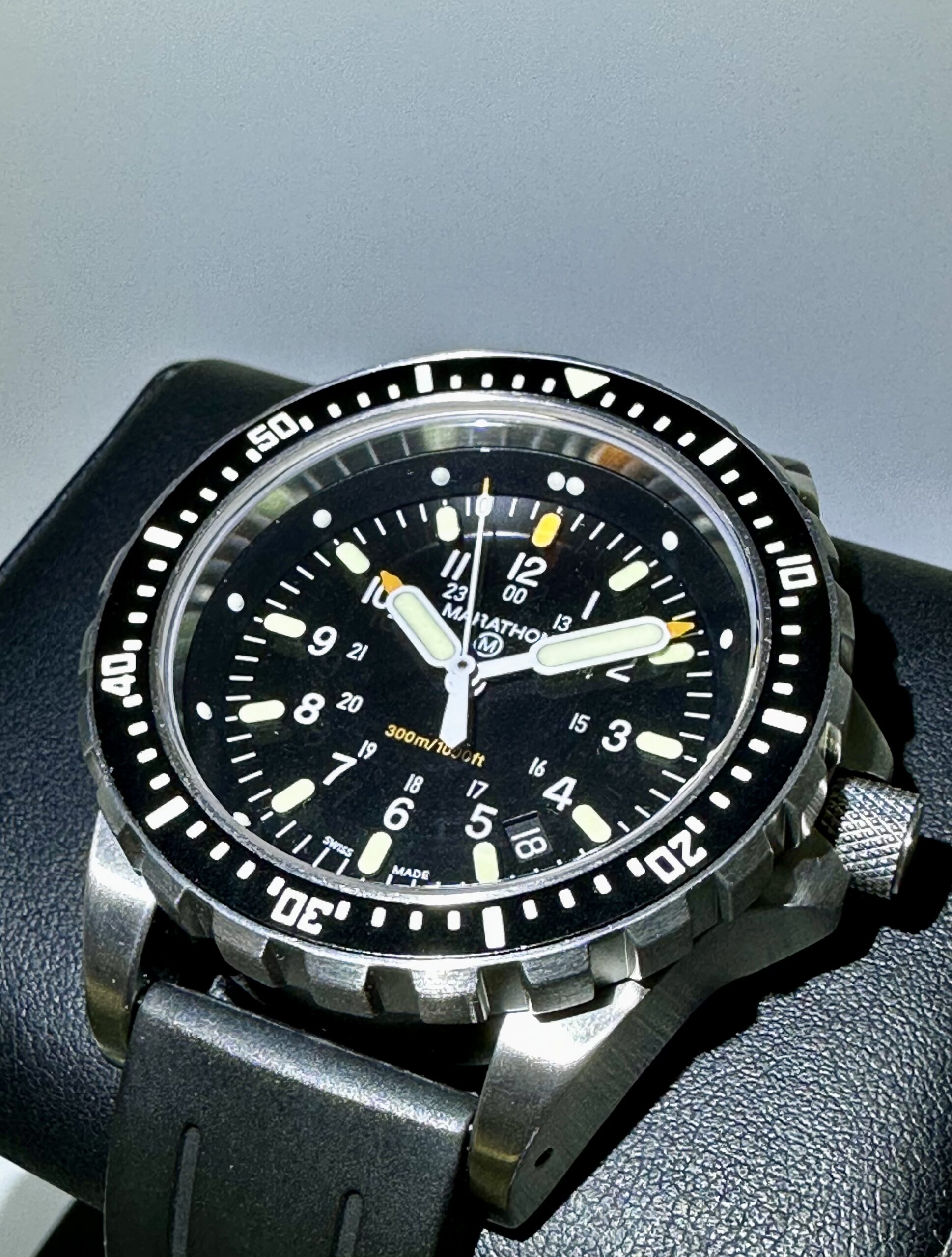 Marathon JSAR 46mm Jumbo Diver Black Dial Swiss Quartz Movement 300m ...