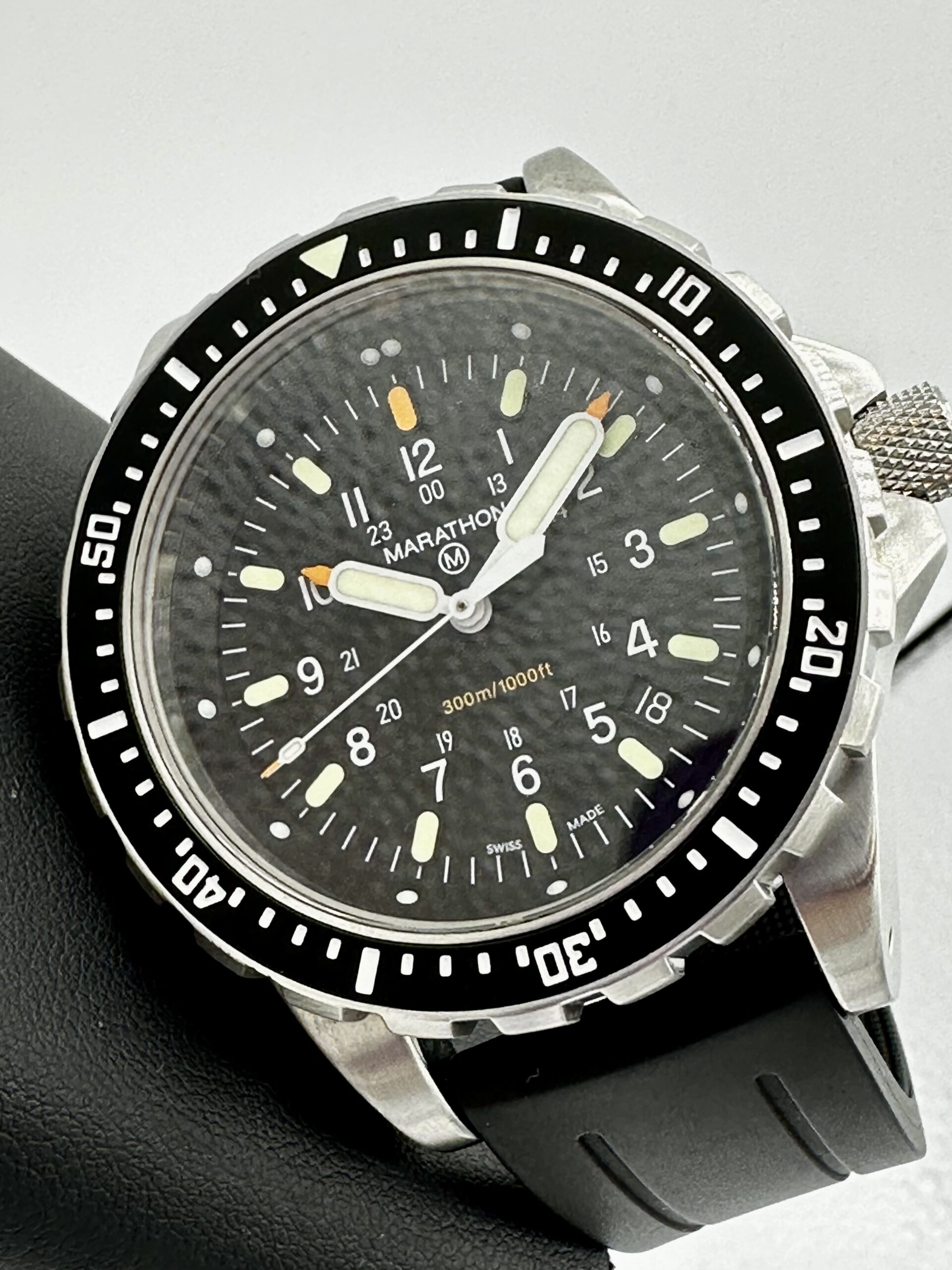 Marathon JSAR 46mm Jumbo Diver Black Dial Swiss Quartz Movement 300m ...