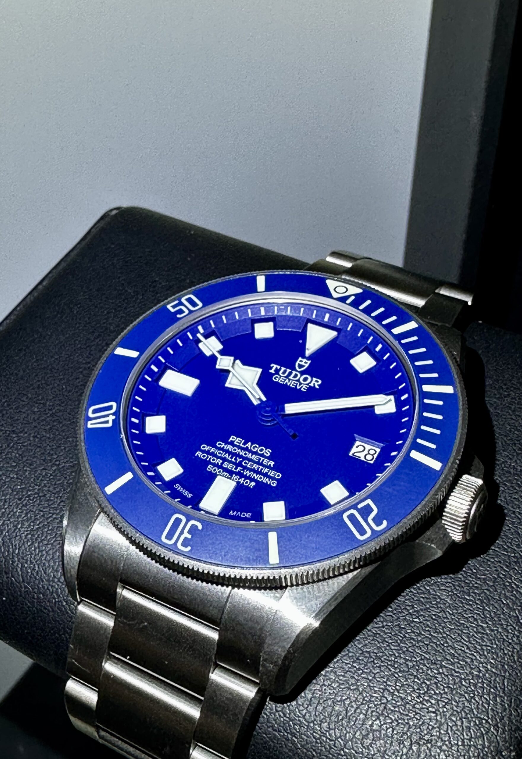 TUDOR PELAGOS 25600TB BLUE DIAL 500M TITANIUM CERAMIC BEZEL SWISS ...