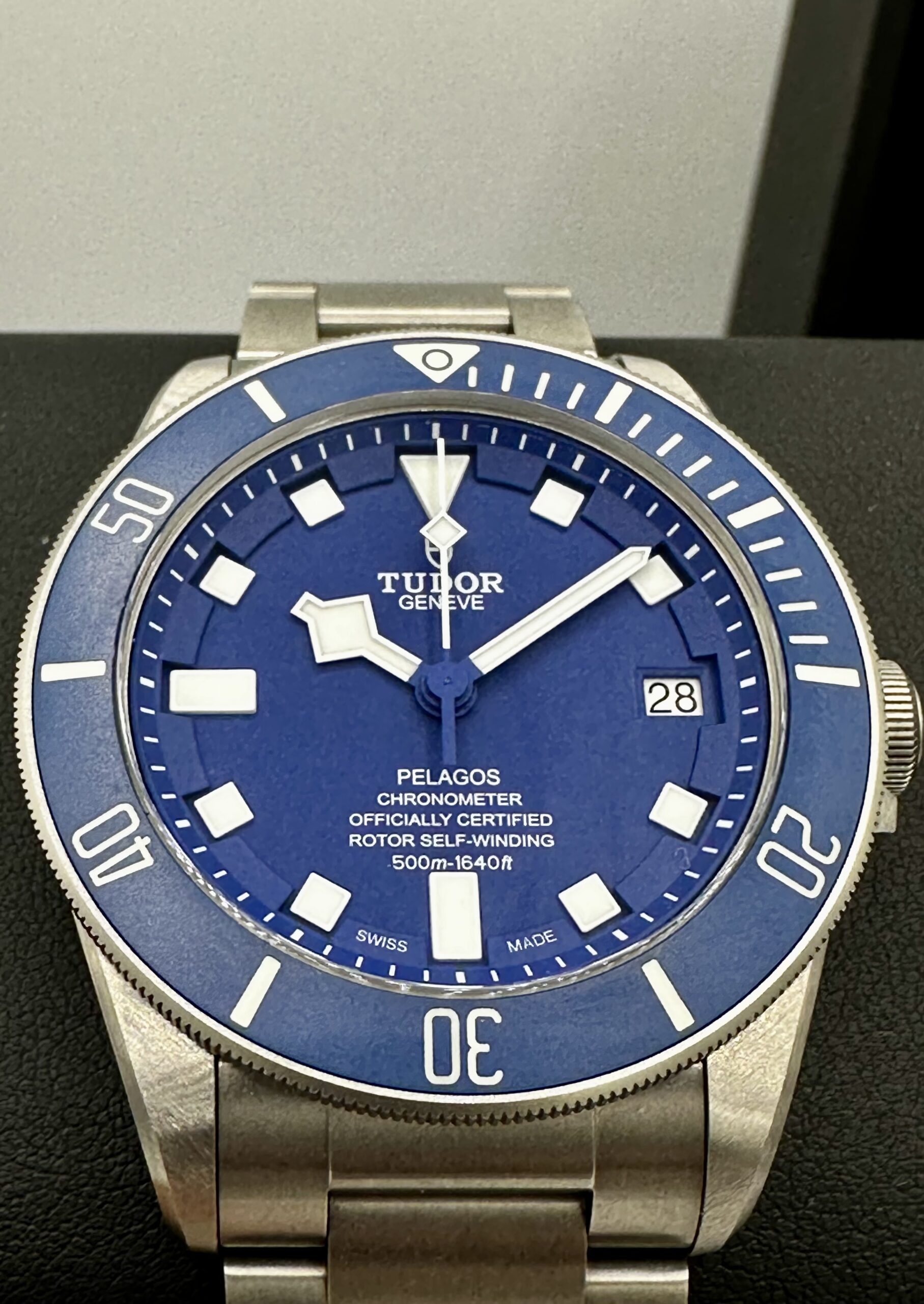 TUDOR PELAGOS 25600TB BLUE DIAL 500M TITANIUM CERAMIC BEZEL SWISS ...