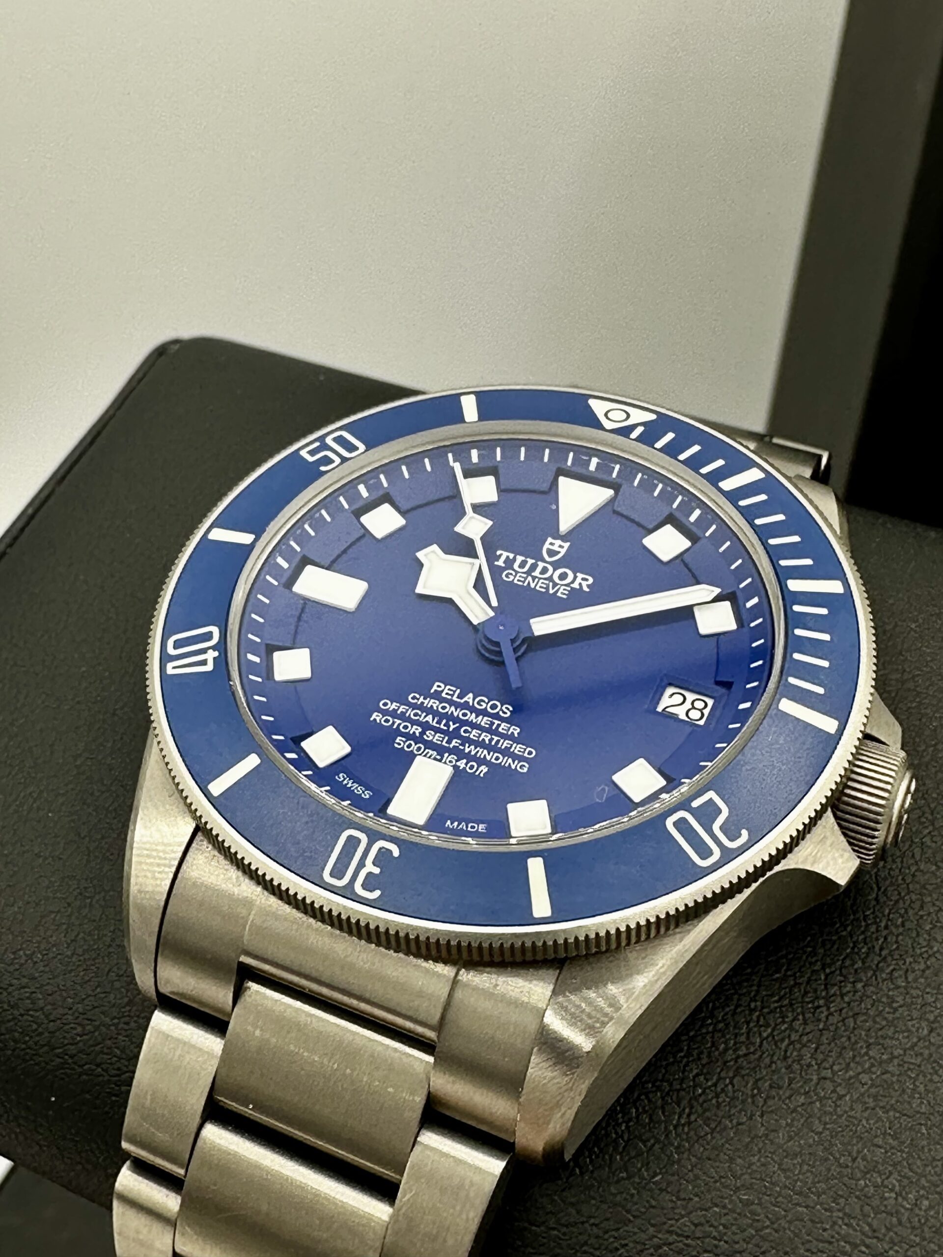 TUDOR PELAGOS 25600TB BLUE DIAL 500M TITANIUM CERAMIC BEZEL SWISS ...