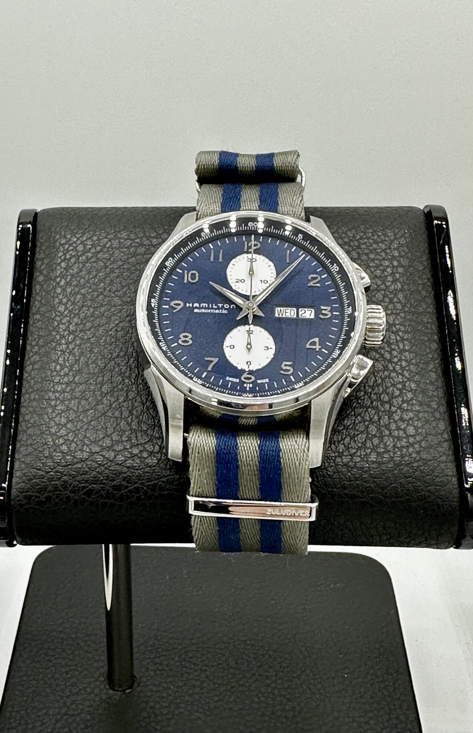 HAMILTON Jazzmaster Maestro CHRONOGRAPH Blue Panda 45mm 60 Hour Power ...
