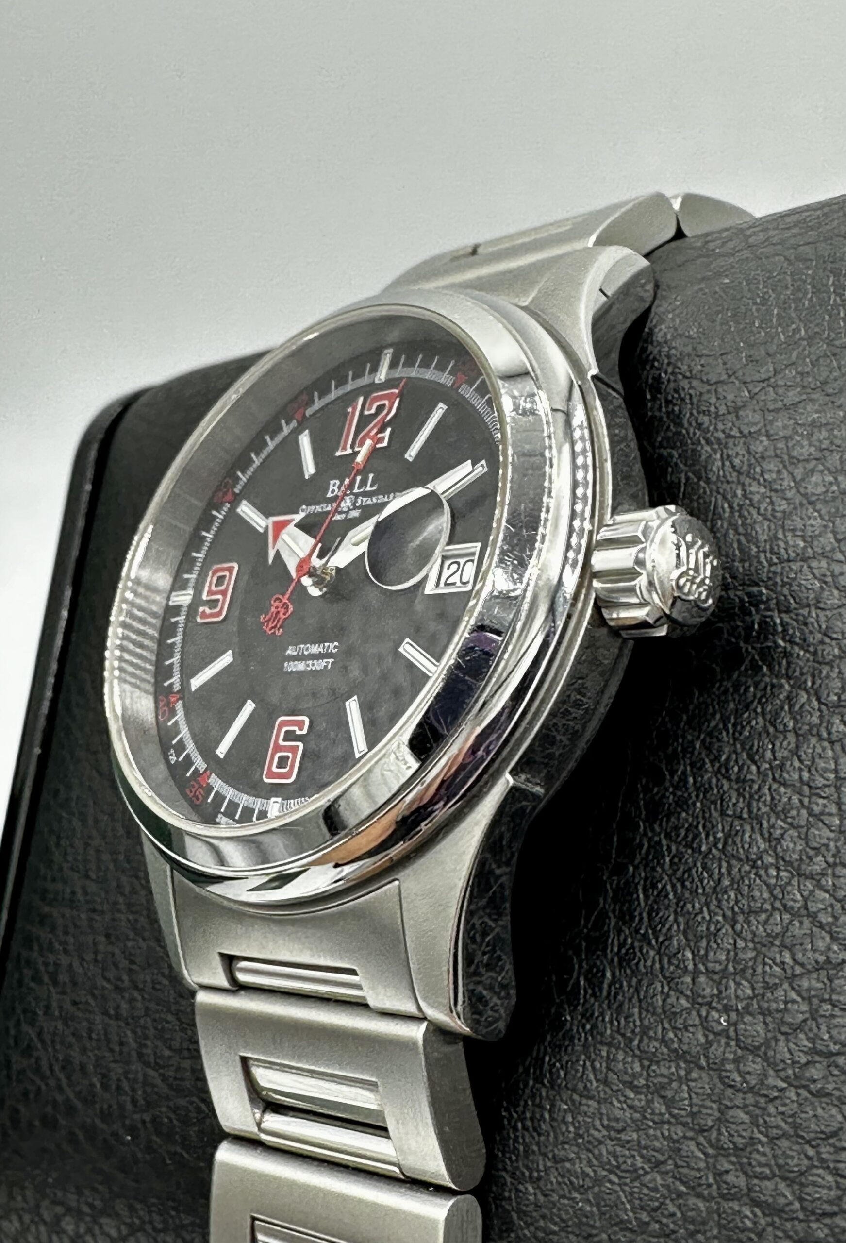 Ball Fireman Racer Black Red 40mm Swiss Automatic Polished Steel 100m ...