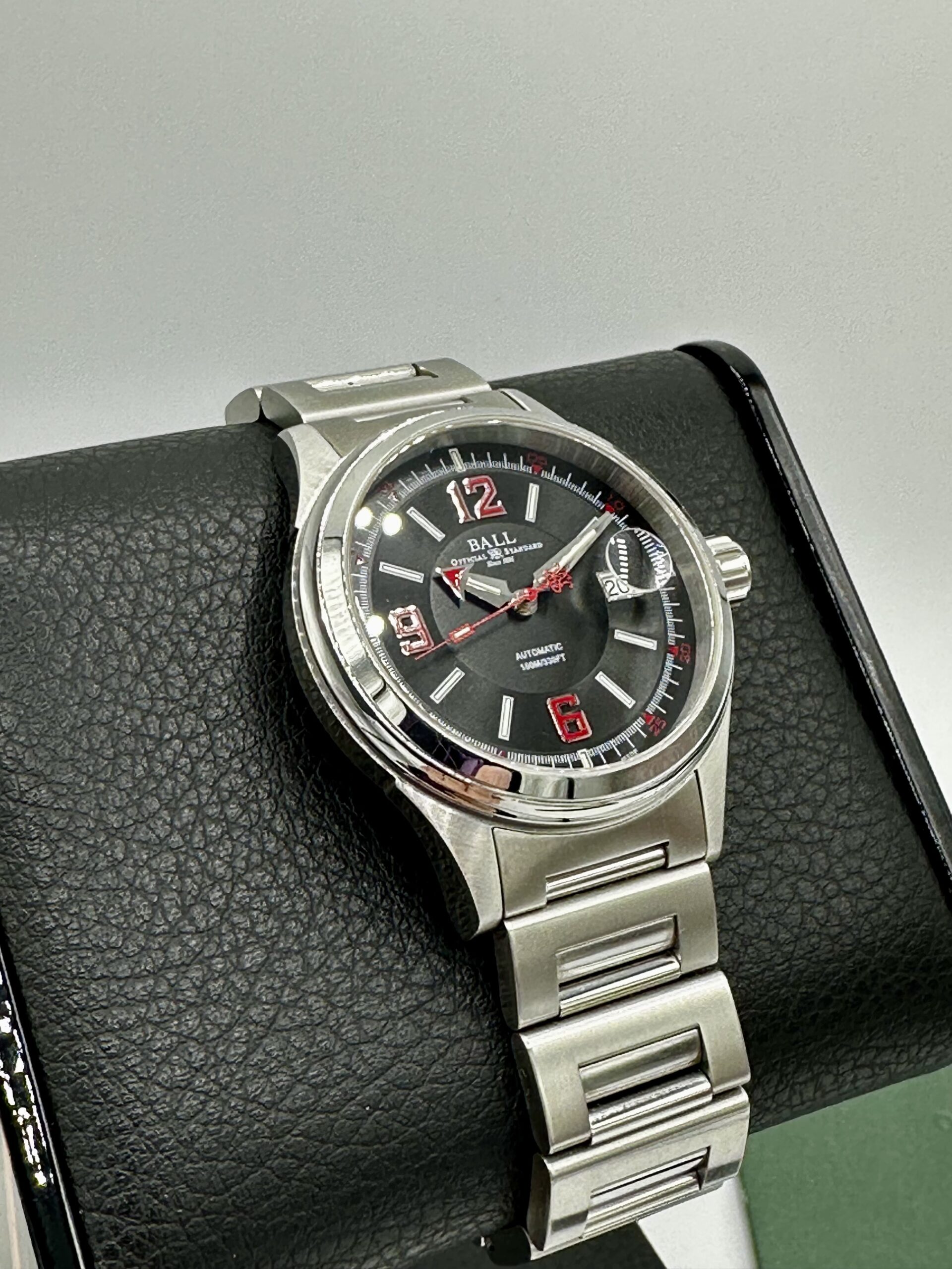 Ball Fireman Racer Black Red 40mm Swiss Automatic Polished Steel 100m ...