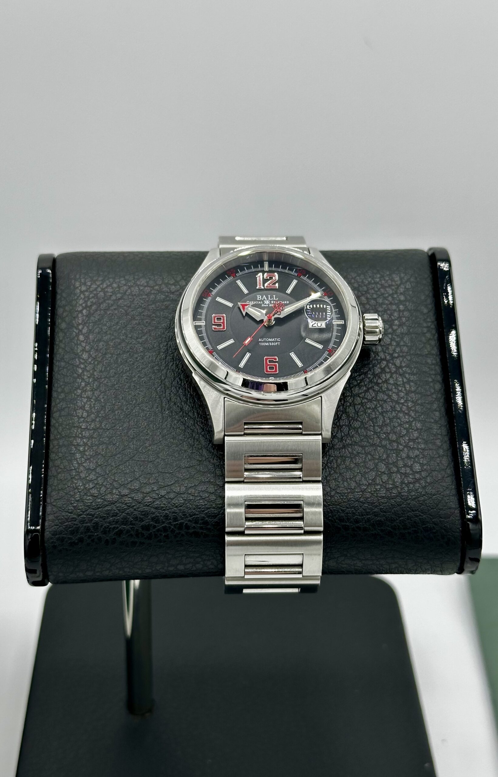 Ball Fireman Racer Black Red 40mm Swiss Automatic Polished Steel 100m ...