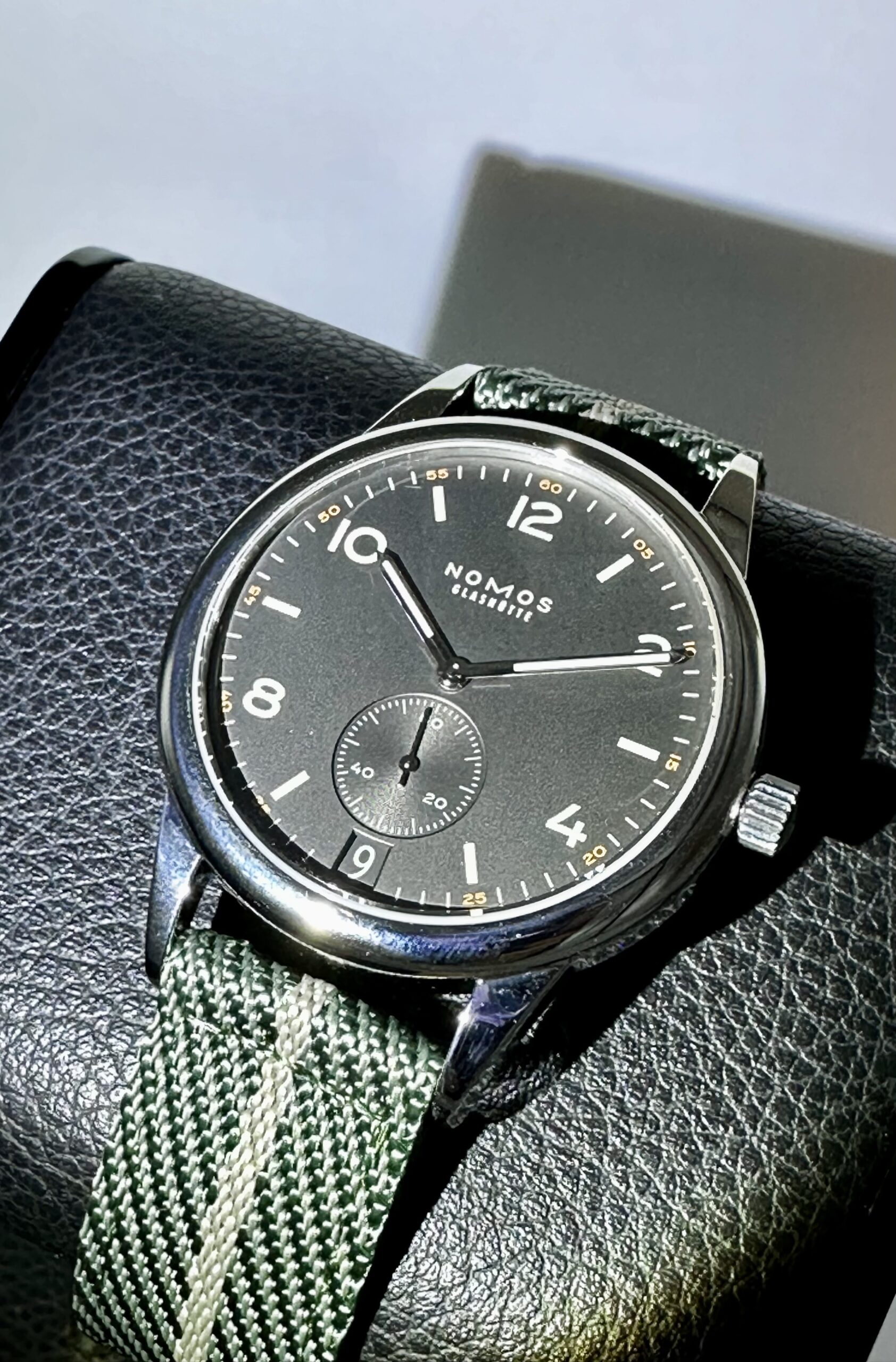 NOMOS GLASHUTTE CLUB AUTOMAT DATUM 41.5mm Automatic Brown Dial Complete ...