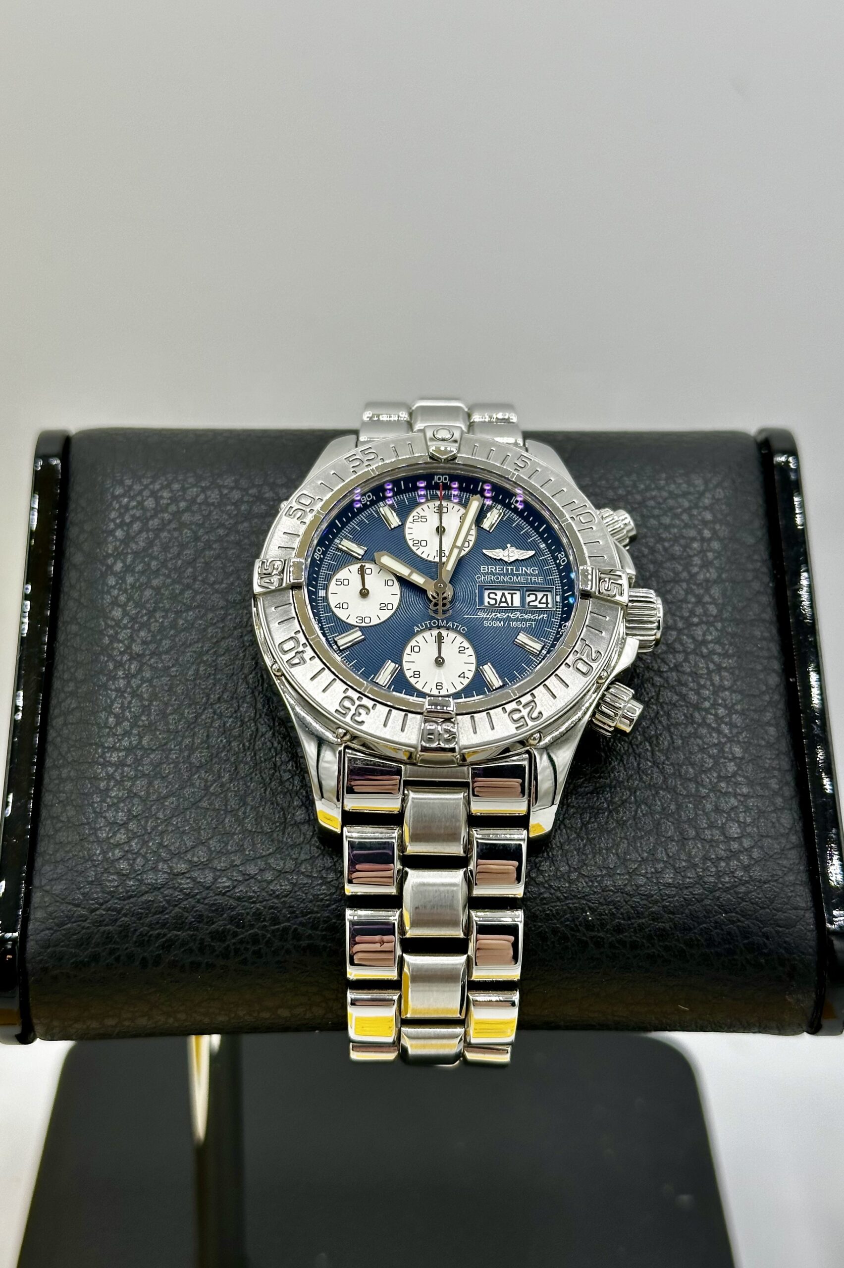 BREITLING SuperOcean Chronograph A13340 42mm Swiss Automatic Blue Panda ...