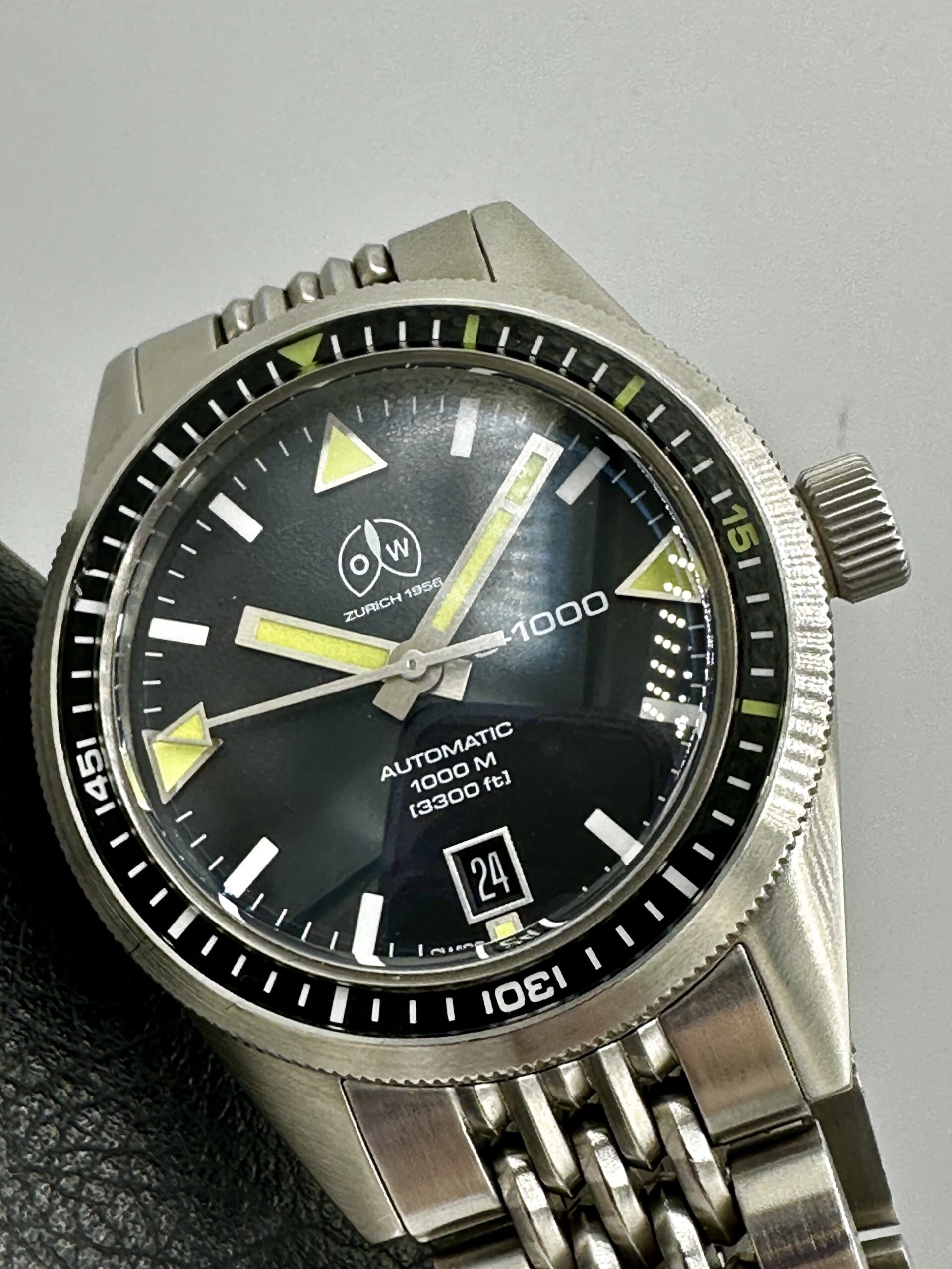 OLLECH & WAJS O & W C-1000 RAF SWISS ETA AUTOMATIC 40MM 1000M DIVER STAINLESS - The Sutor House