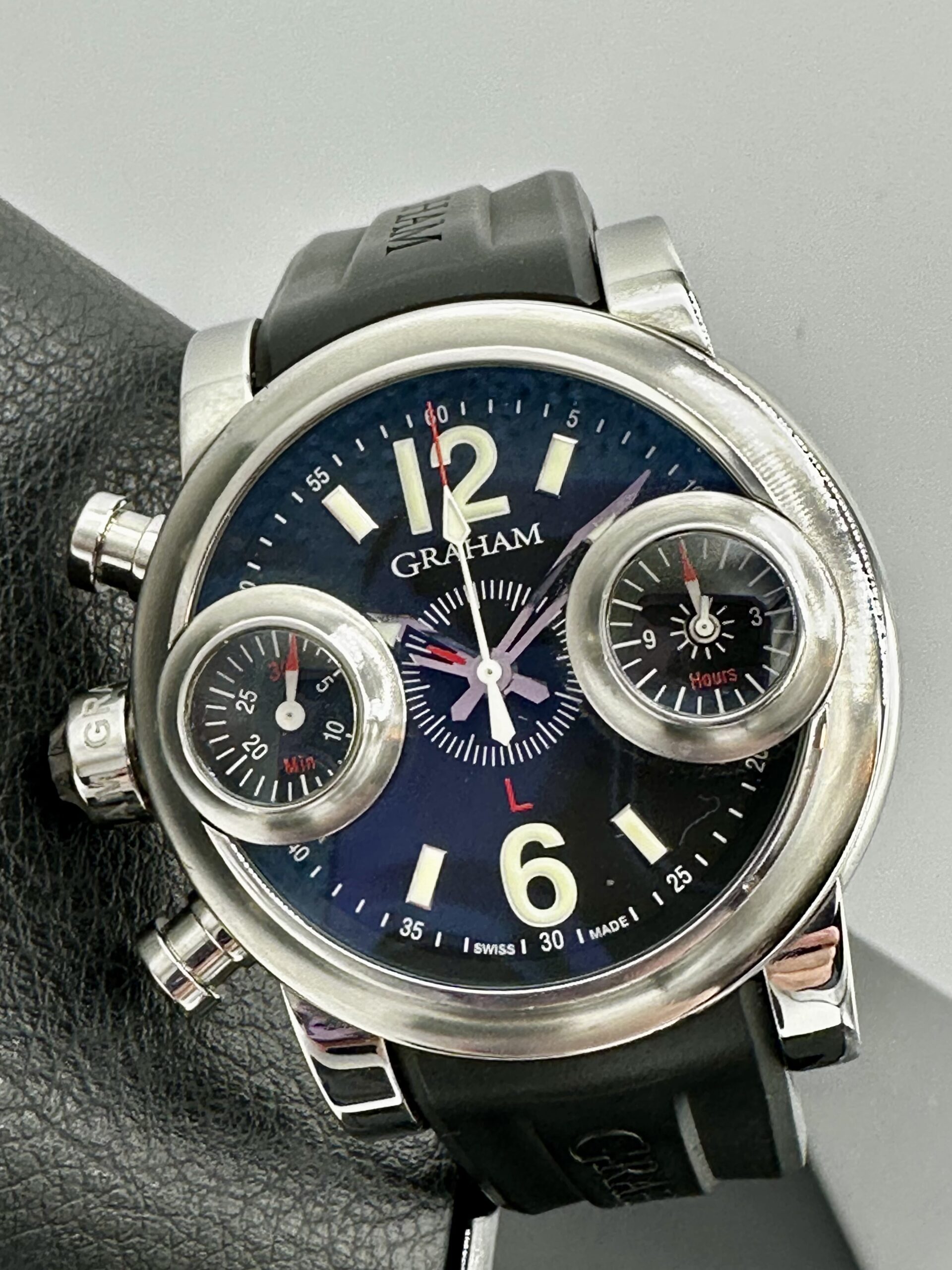 GRAHAM SWORDFISH SILVER KNIGHT LEFT VERSION SWISS AUTOMATIC CHRONOGRAPH ...