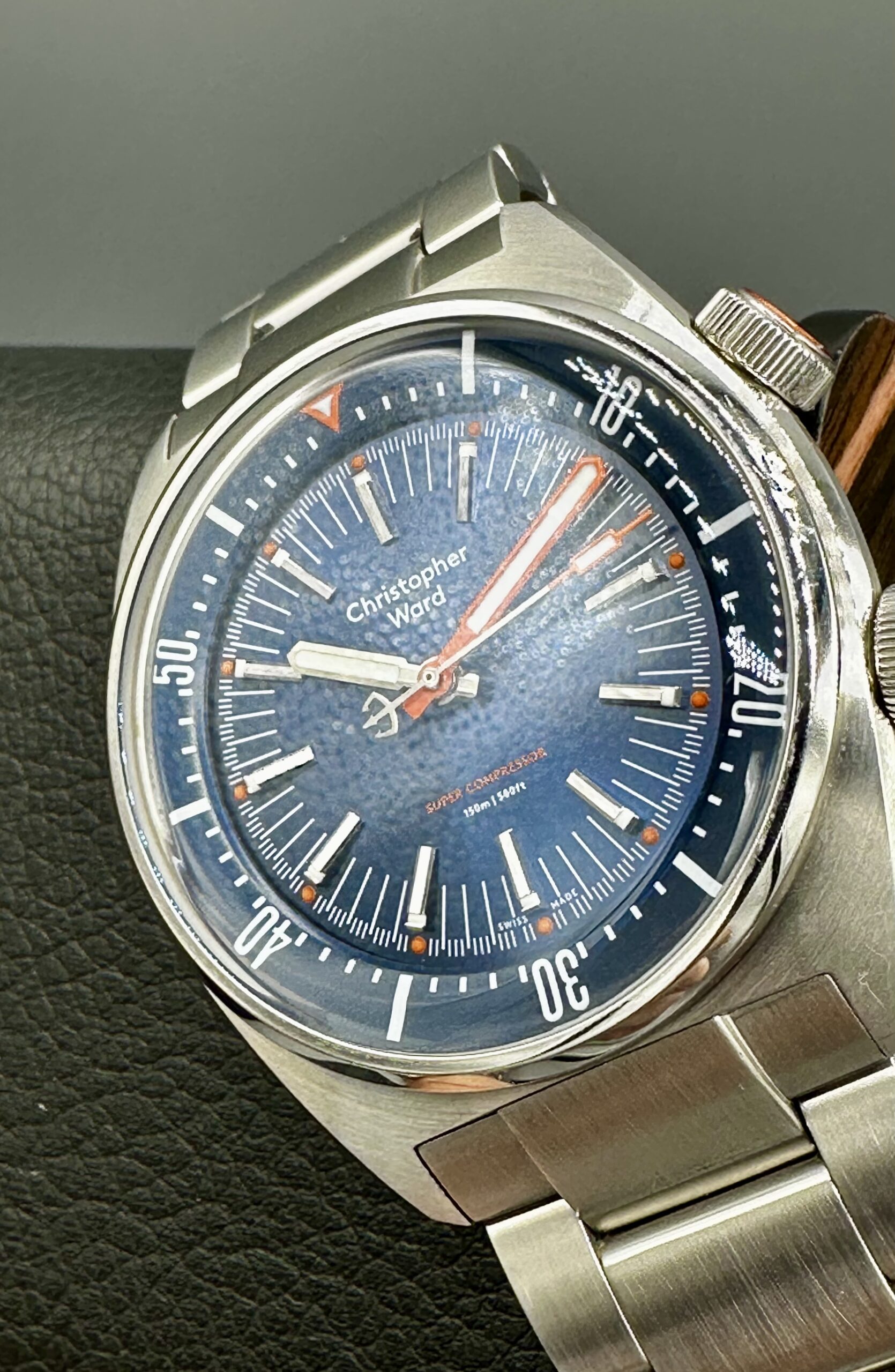 CHRISTOPHER WARD C65 Super Compressor Blue Ring Orange Hands 150M ...