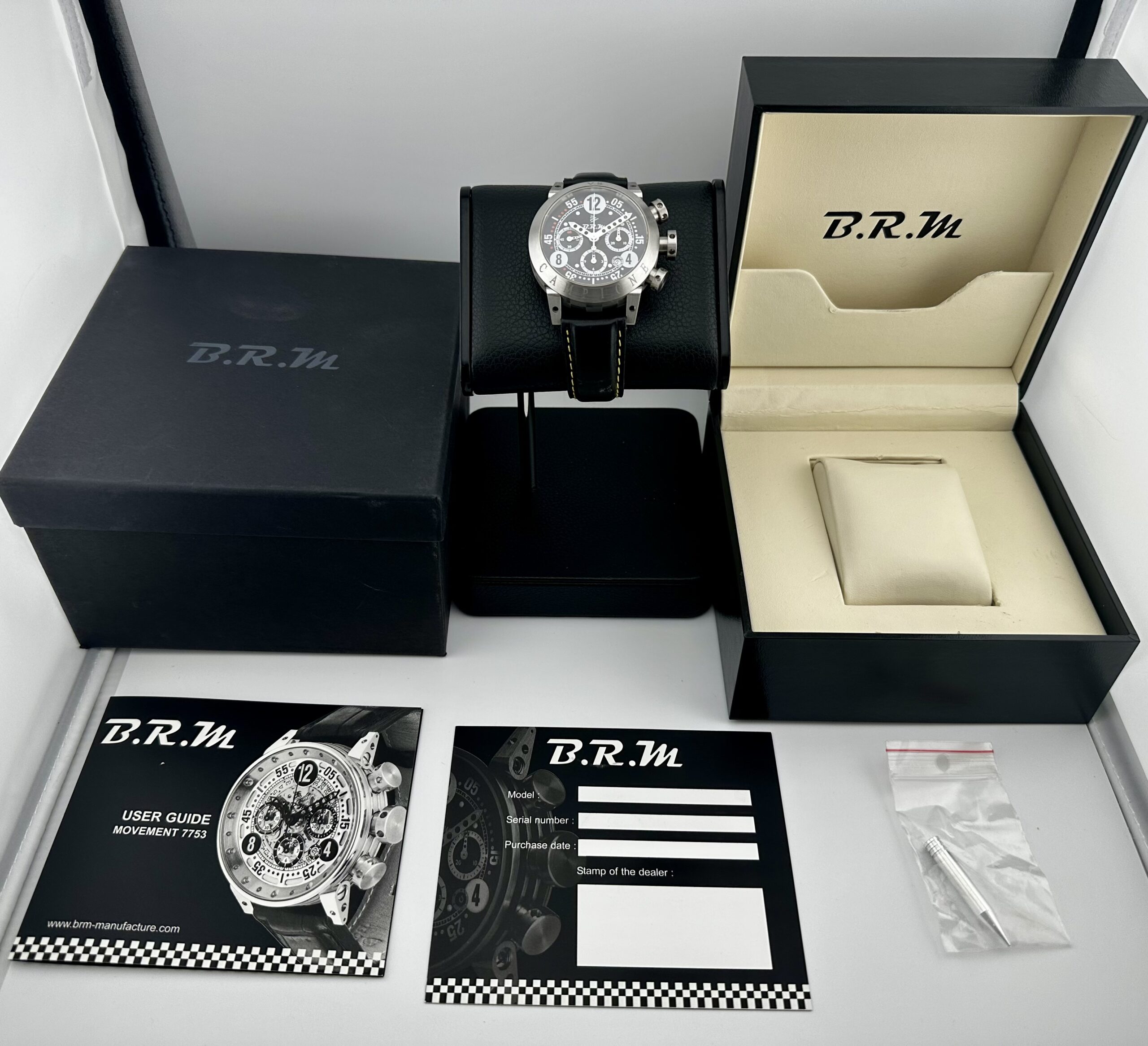 B.R.M BRM V8-44 CAMPIONE Swiss Valjoux 7753 Automatic 44mm Checkered ...